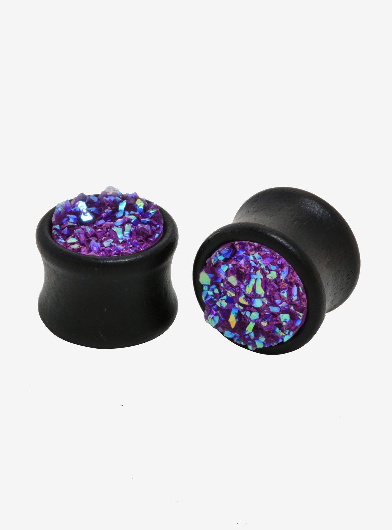 Purple Glitter Double Flare Plug 2 Pack | Hot Topic