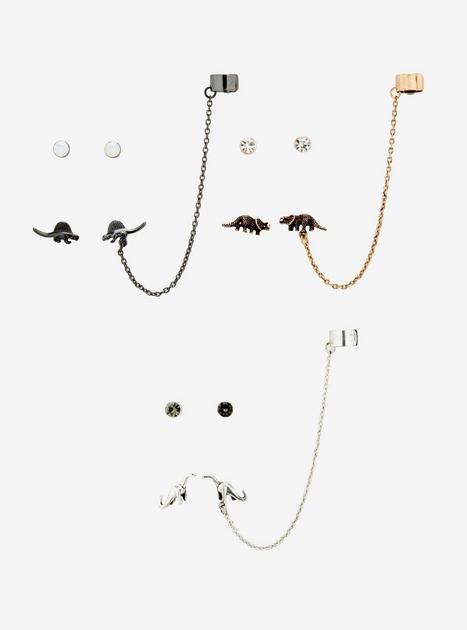 Dinosaur CZ Gem Cuff Earring Set | Hot Topic