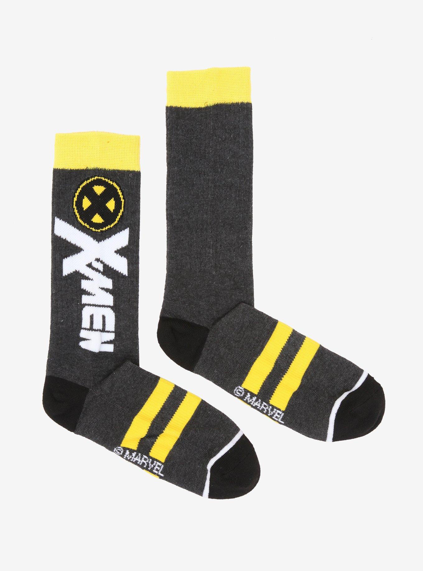 Marvel X-Men Logo Striped Crew Socks | BoxLunch