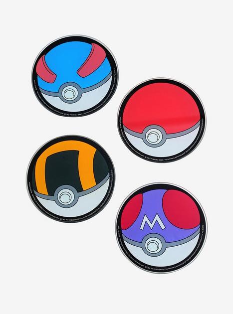Pokemon Poke Ball Glass Coaster & Holder Set - BoxLunch Exclusive ...