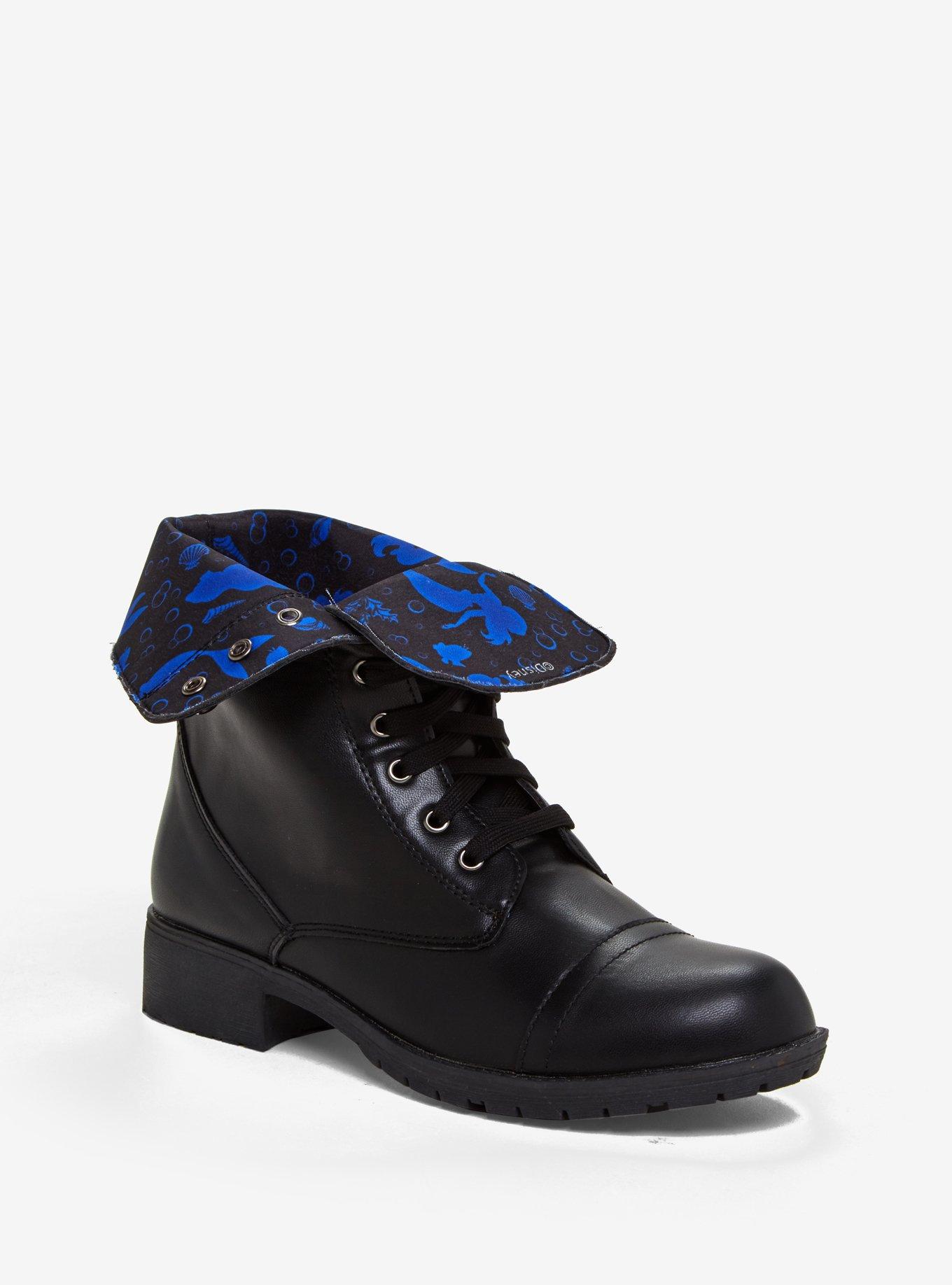 Disney The Little Mermaid Ariel Silhouette Combat Boots | Hot Topic