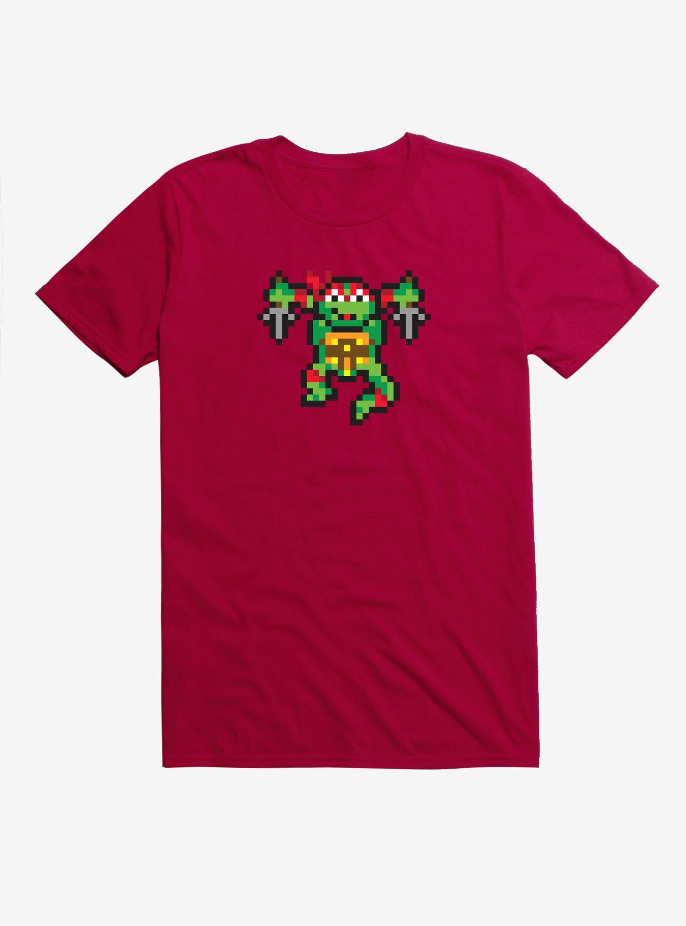 Teenage Mutant Ninja Turtles Pixel Art Raphael Fight T-Shirt - RED ...