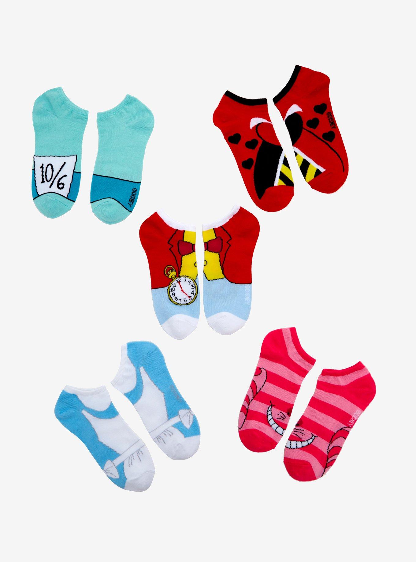 Disney Alice In Wonderland Character No-Show Socks 5 Pack | Hot Topic