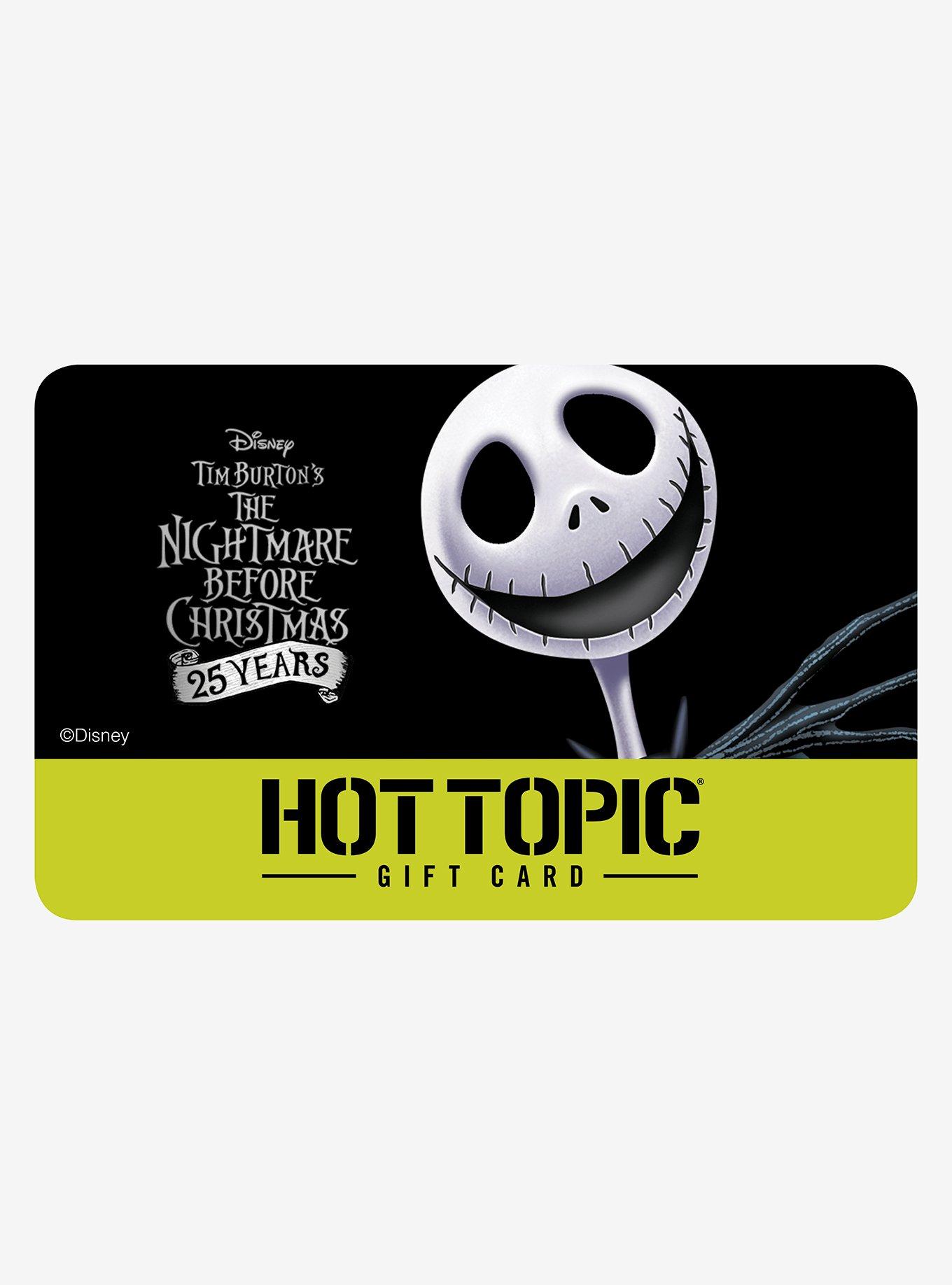 GC NIGHTMARE BEFORE CHRISTMAS $25 Gift Card | Hot Topic
