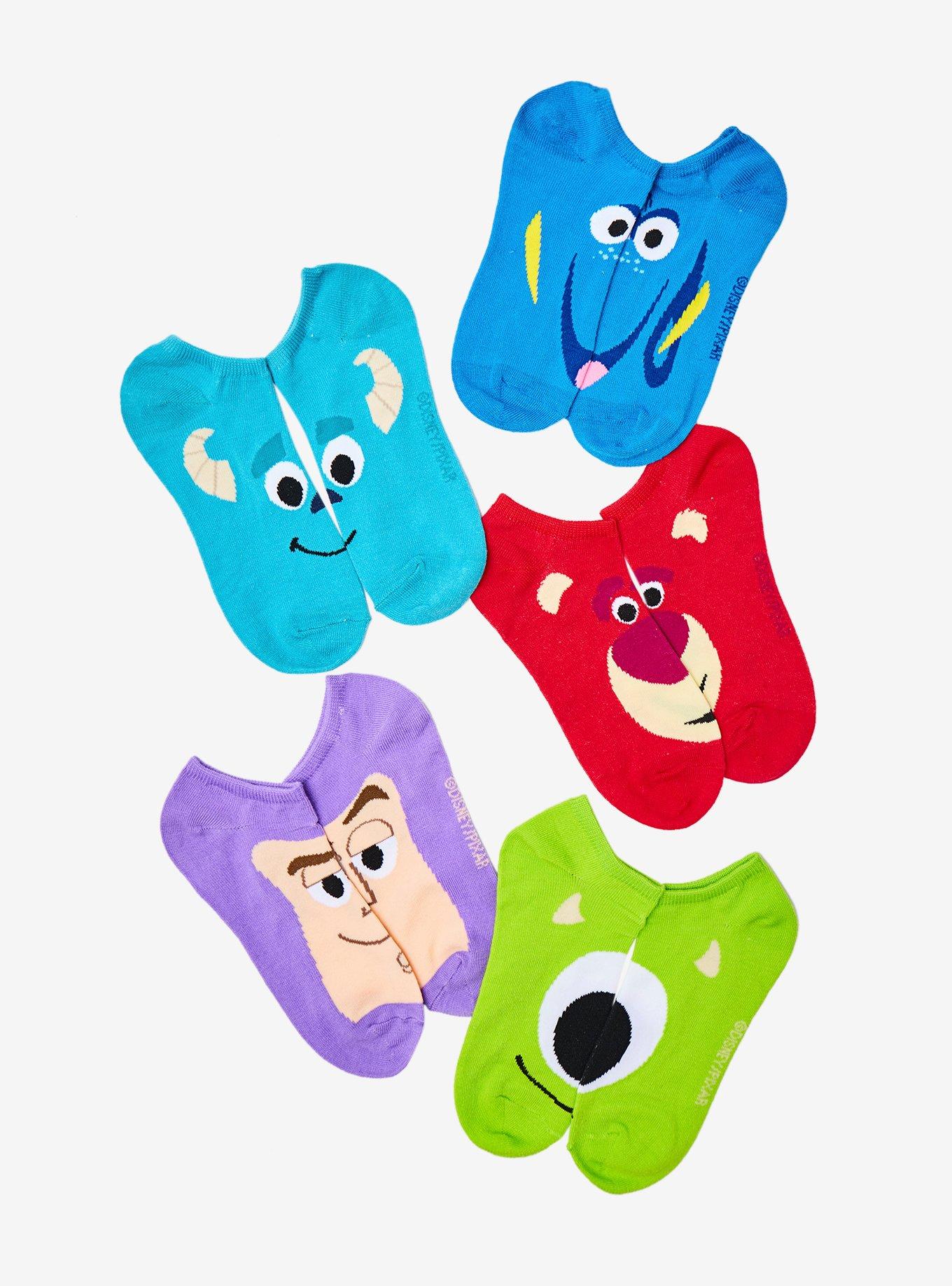 Disney Pixar Character Faces No-Show Socks 5 Pair | Hot Topic