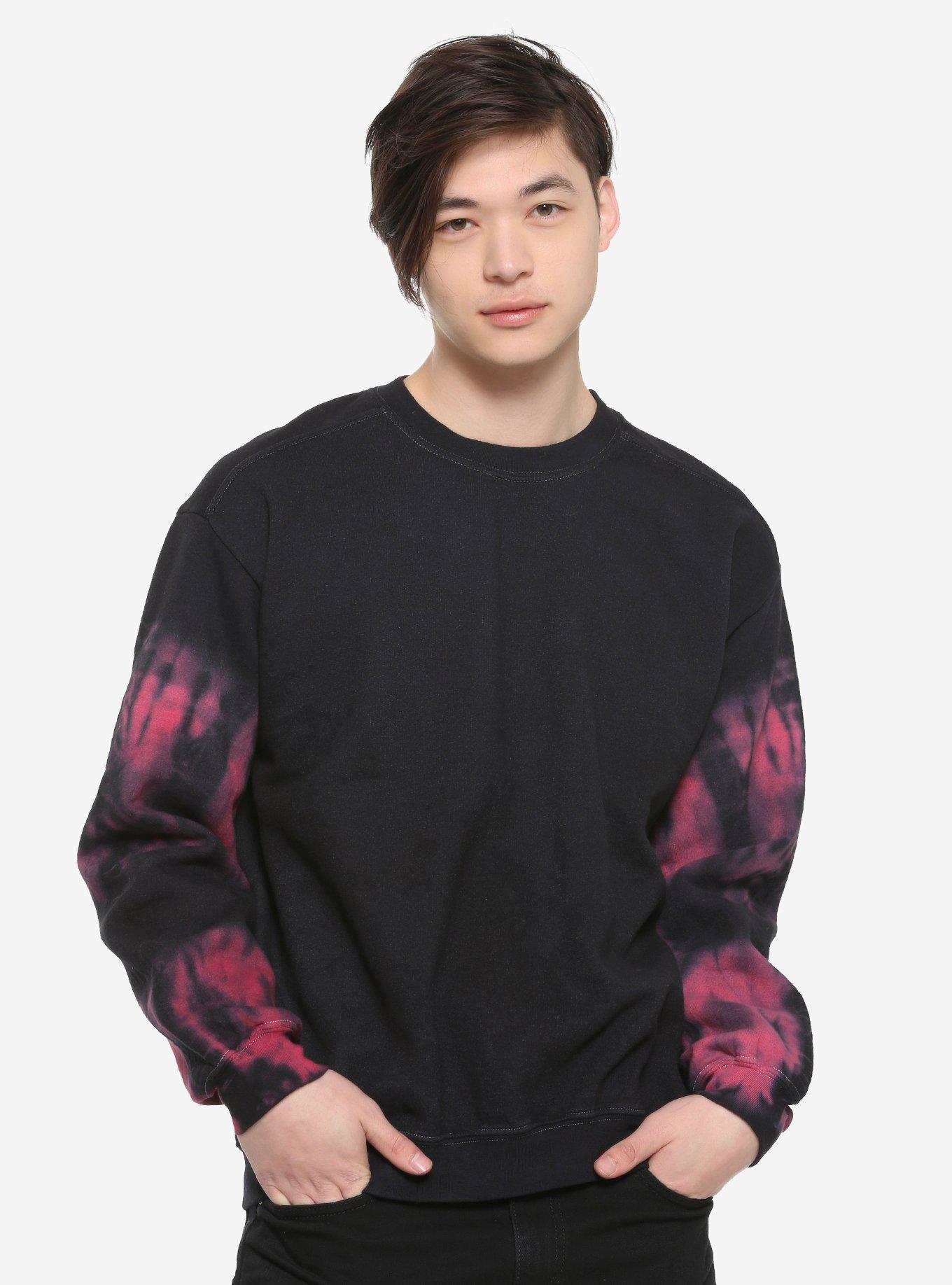 Red Tie-Dye Sleeves Sweatshirt | Hot Topic