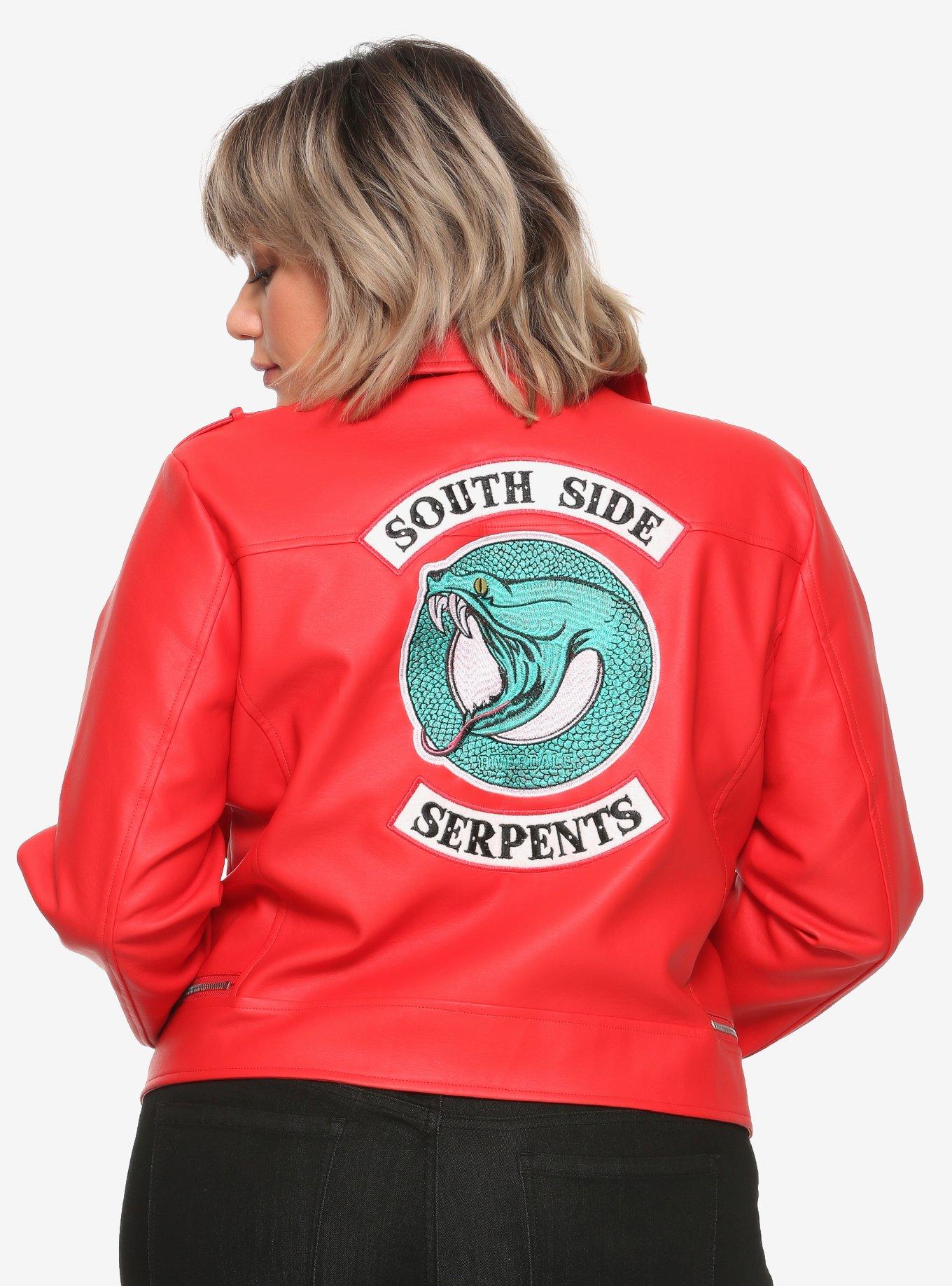 Riverdale Cheryl Southside Serpents Faux Leather Red Girls Jacket Plus