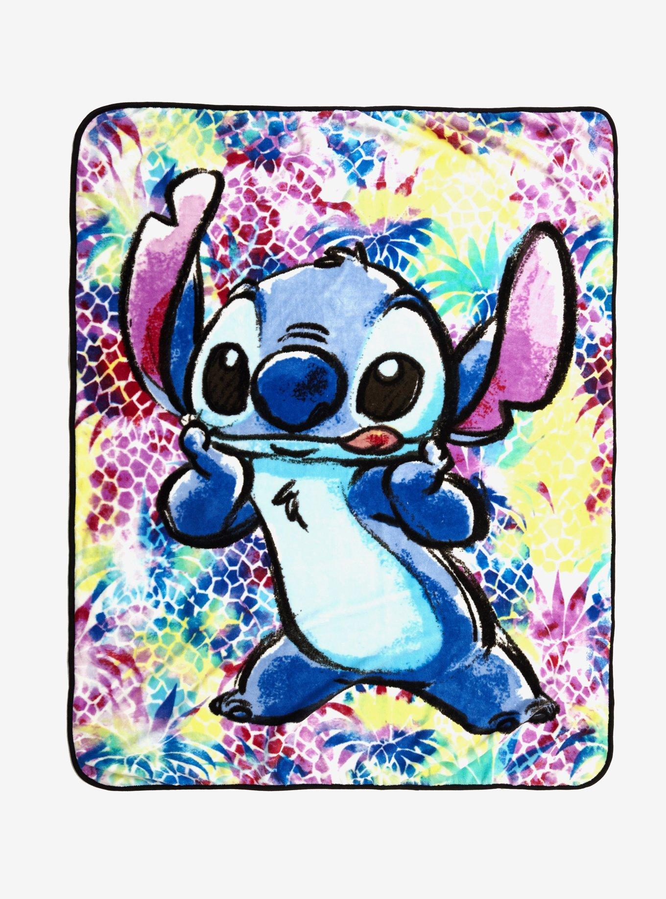 Disney Lilo And Stitch Watercolor Stitch Throw Blanket Hot Topic