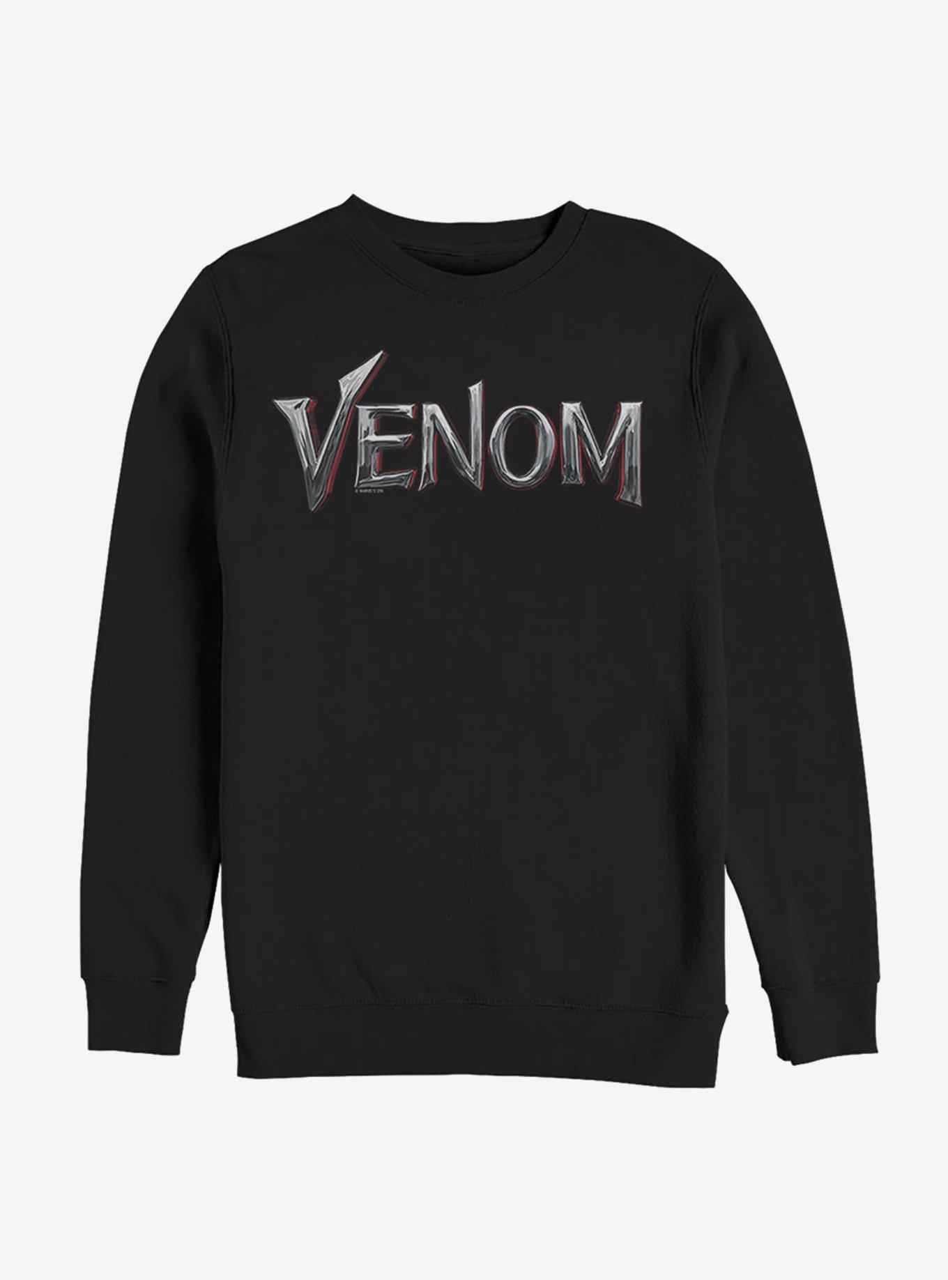 Marvel Venom Chrome Logo Sweatshirt - BLACK | Hot Topic