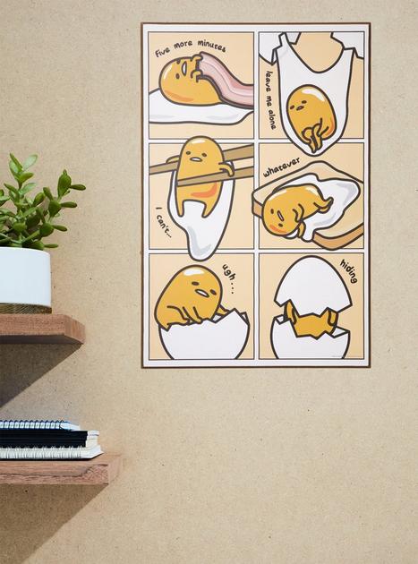 Gudetama The Many Moods Of Gudetama Wood Poster | Hot Topic