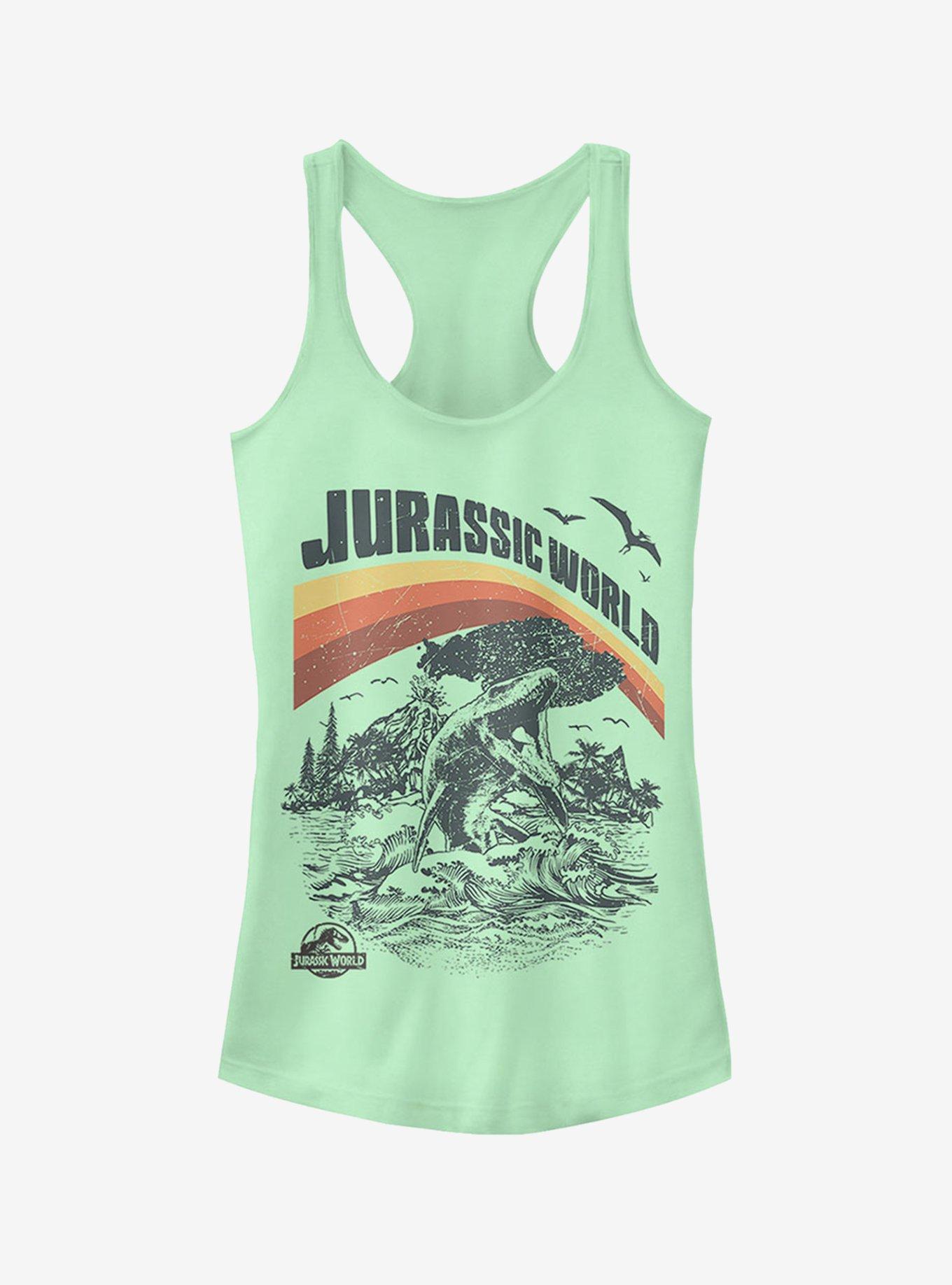 Jurassic World Fallen Kingdom Retro Sea Dino Girls Tank - GREEN | Hot Topic