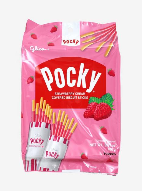 Pocky Strawberry Biscuit Sticks 9 Pack | Hot Topic