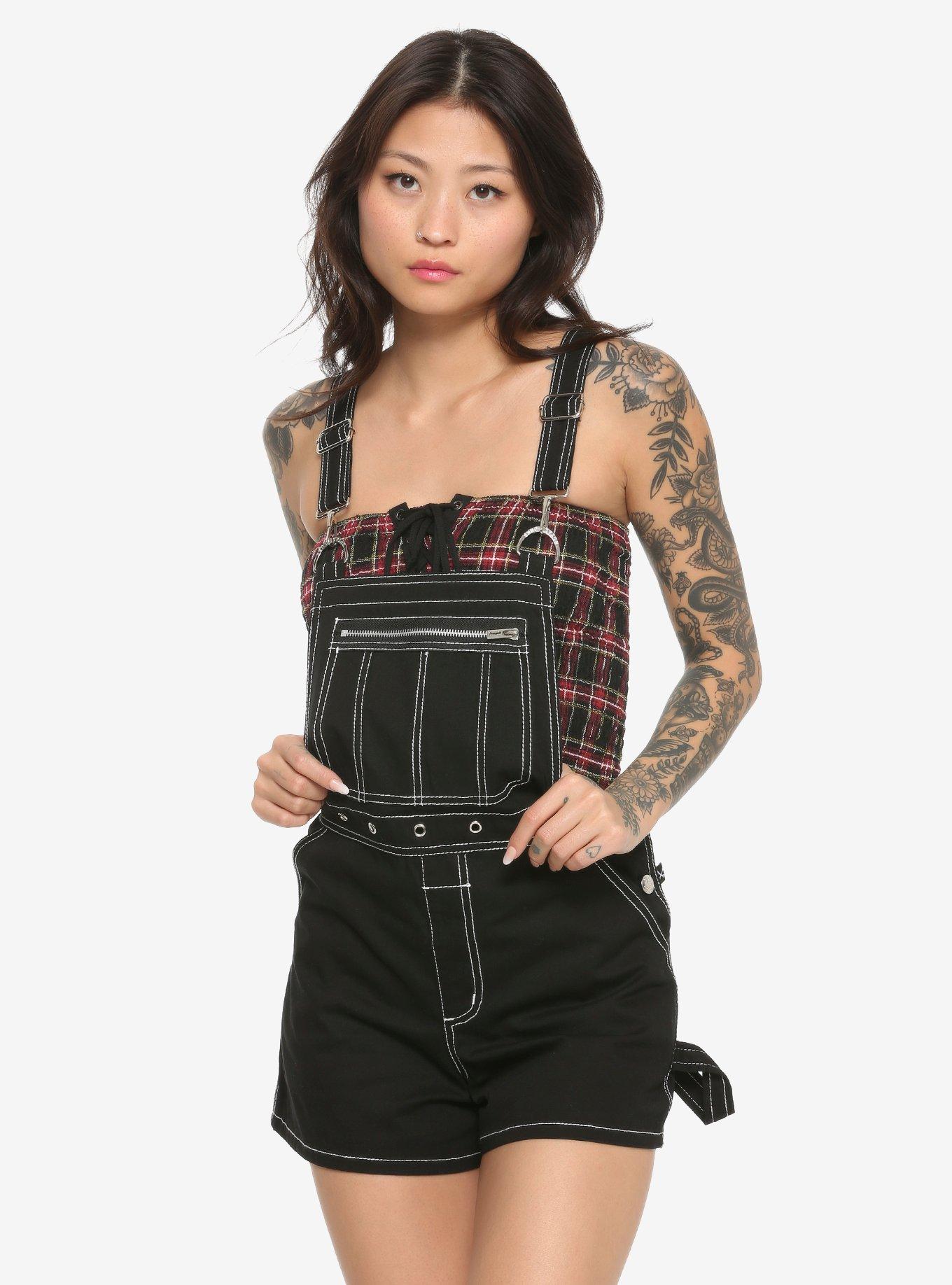 Royal Bones By Tripp Black Shortalls | Hot Topic