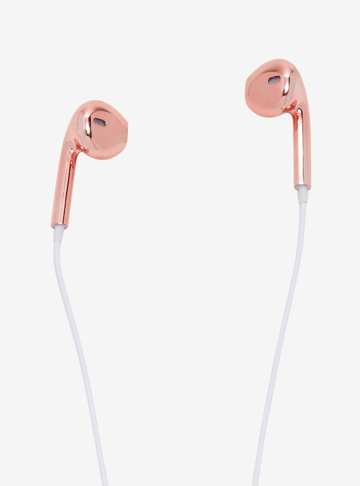 Rose Gold Metallic Earbuds | Hot Topic