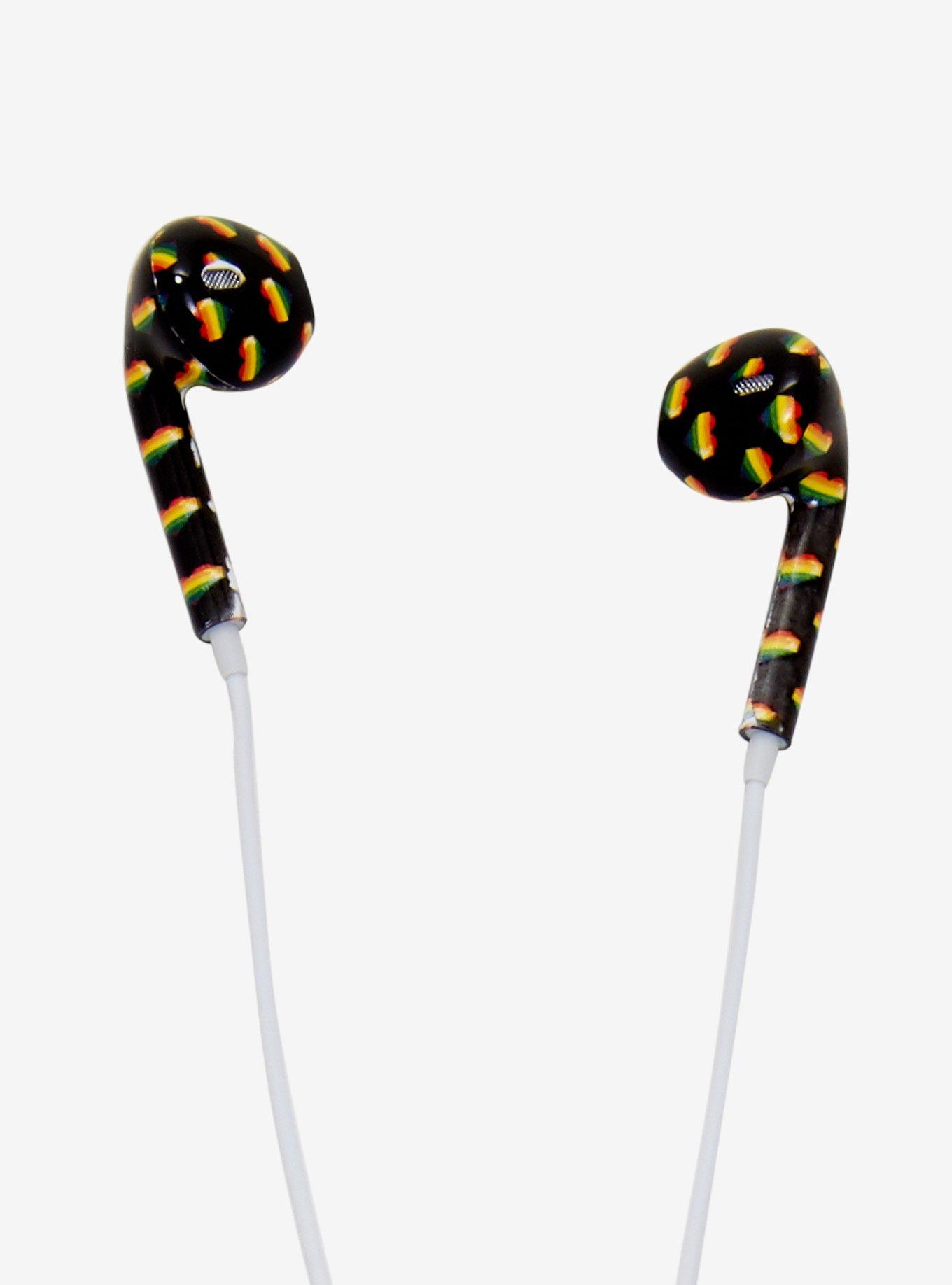 Rainbow Heart Earbuds | Hot Topic
