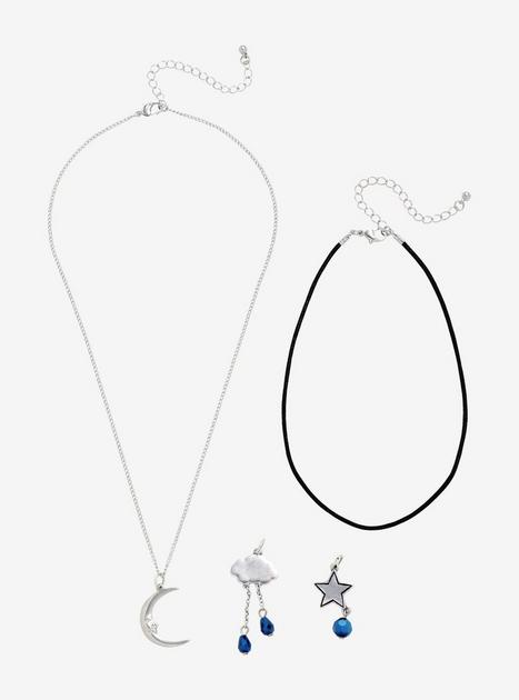 Moon Cloud & Star Interchangeable Charm Necklace Set | Hot Topic