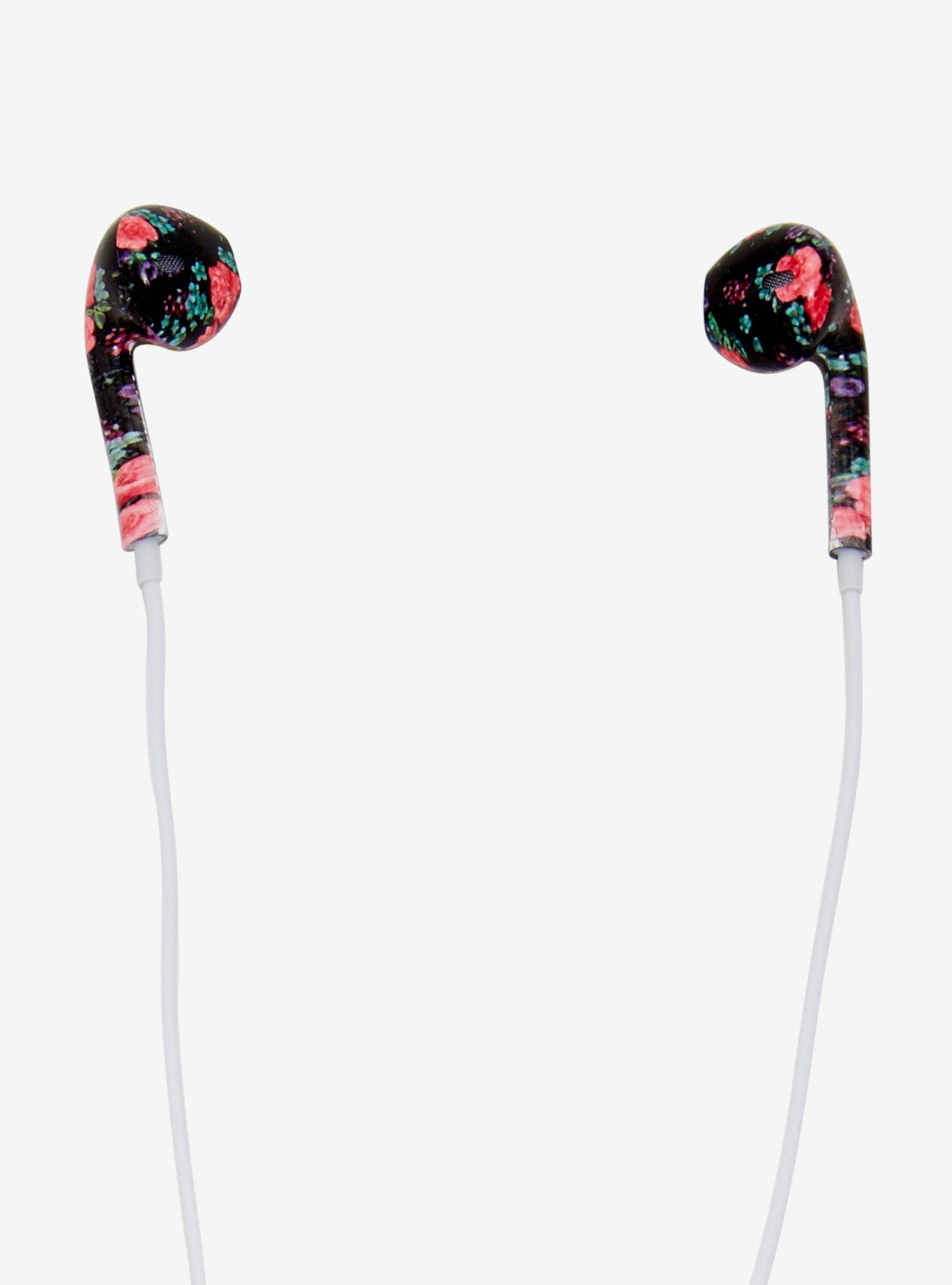 Pink & Purple Floral Earbuds | Hot Topic