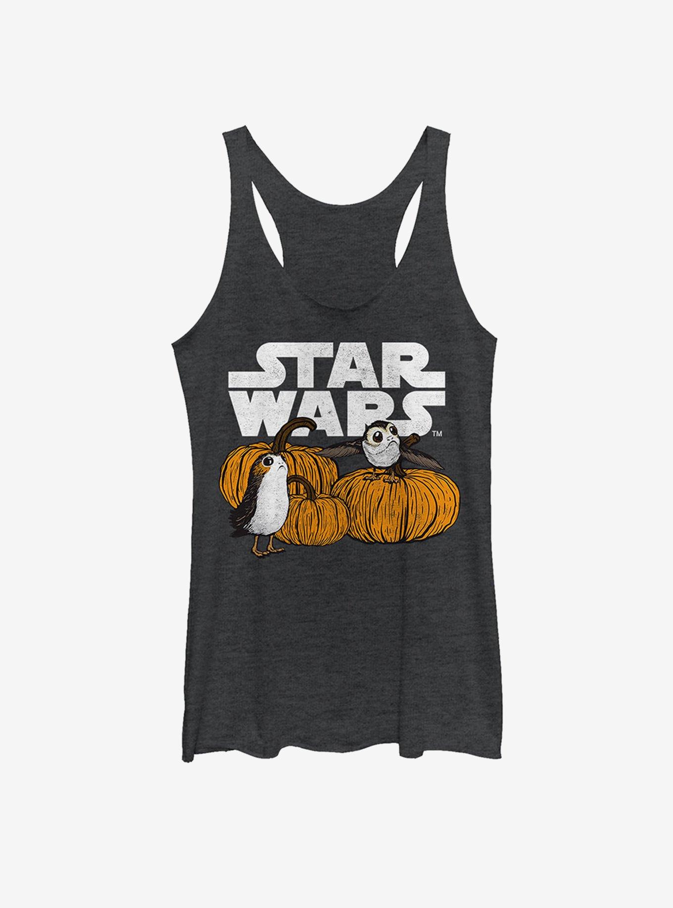 Star Wars Happy Halloween Porg Logo Womens Tank - BLACK | BoxLunch