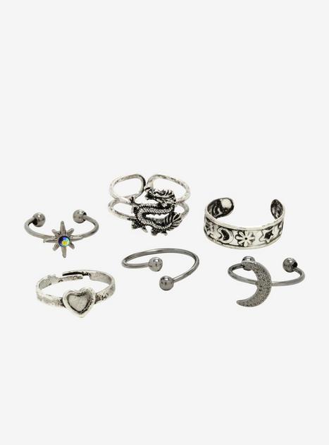 Moon Sun Dragon Silver Toe Ring Set | Hot Topic