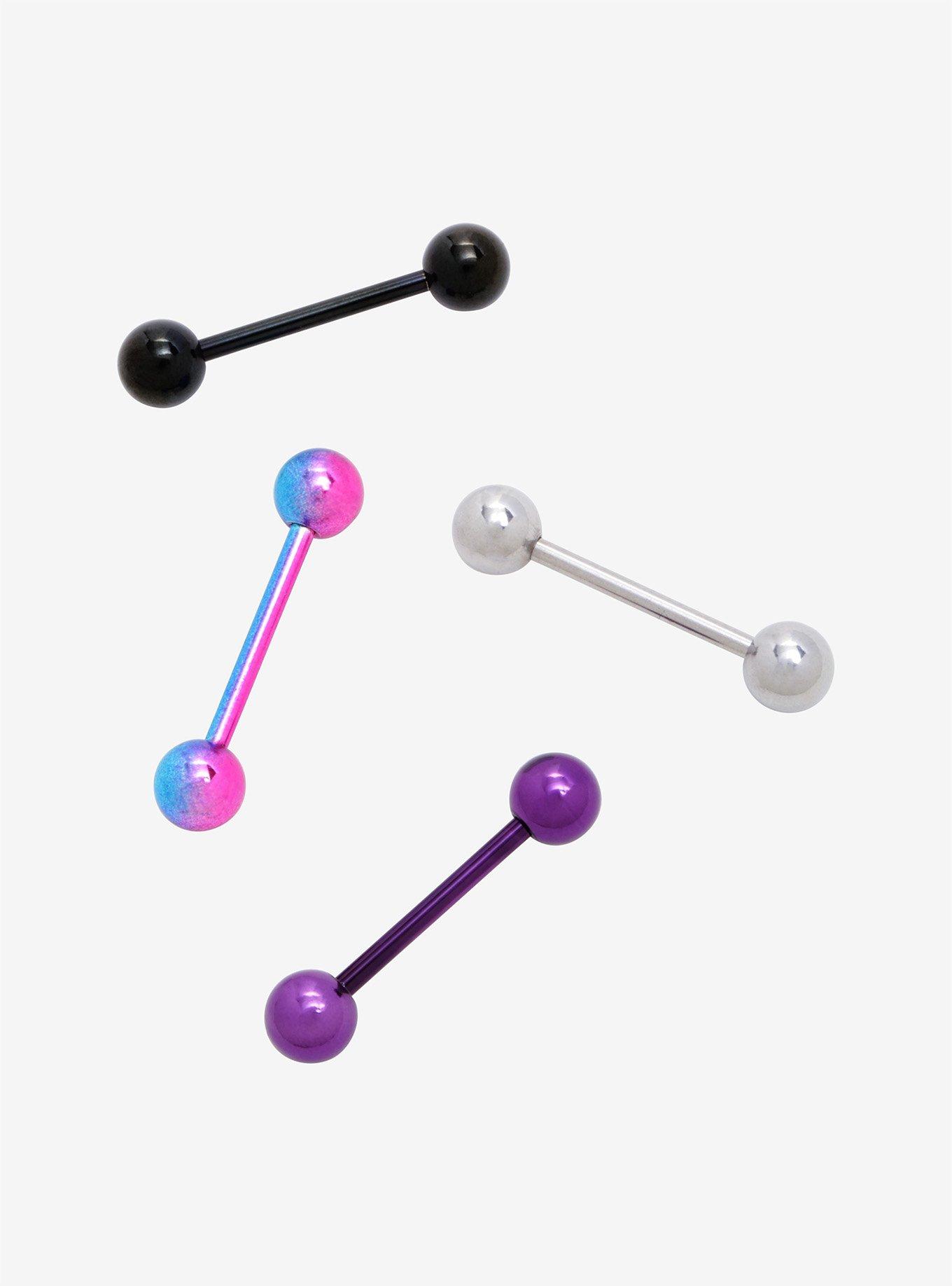 Steel Pink Blue Ombre Metallic Barbell 4 Pack | Hot Topic