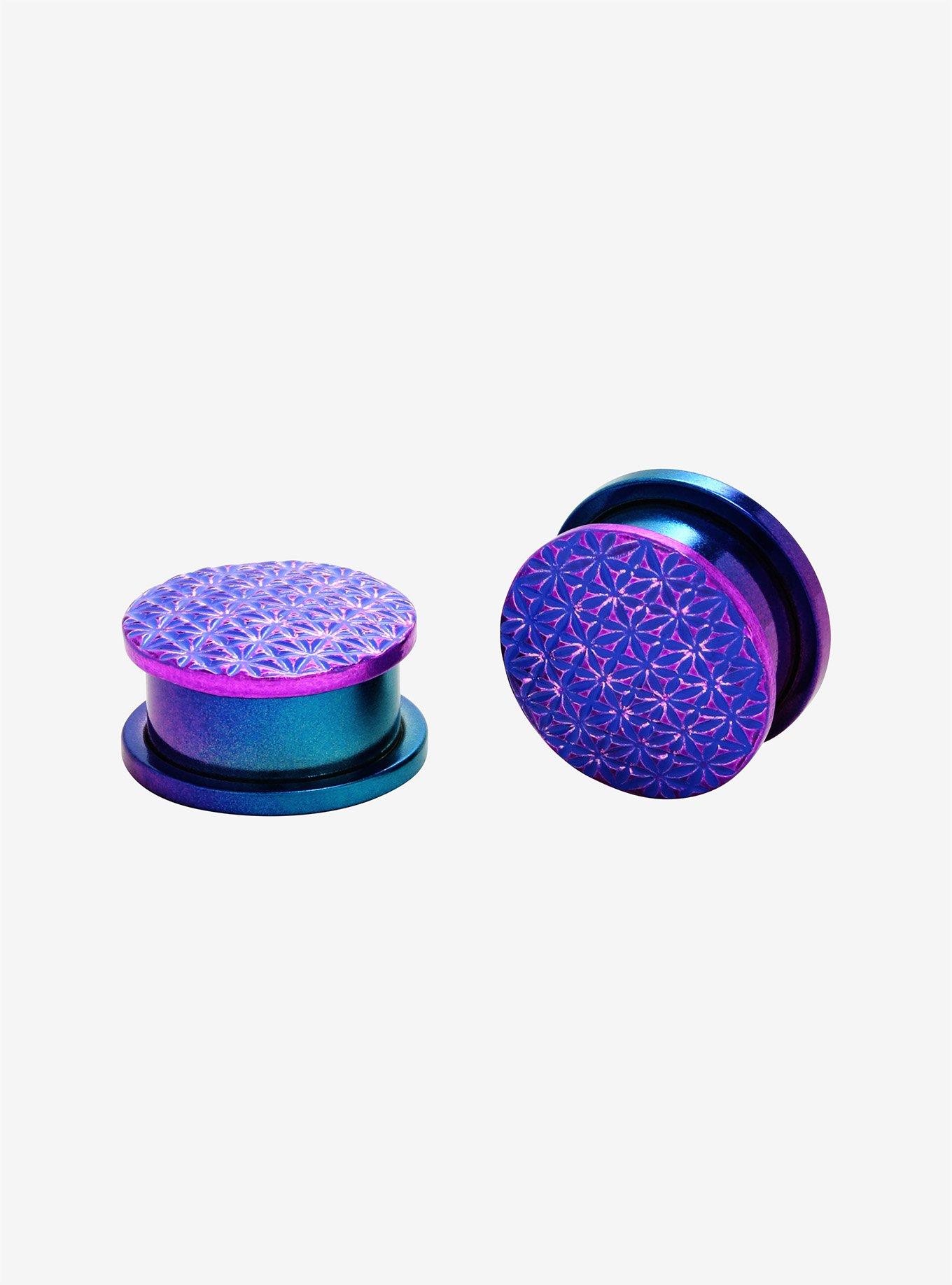 Pink Purple & Blue Ombre Textured Spool Plug 2 Pack | Hot Topic