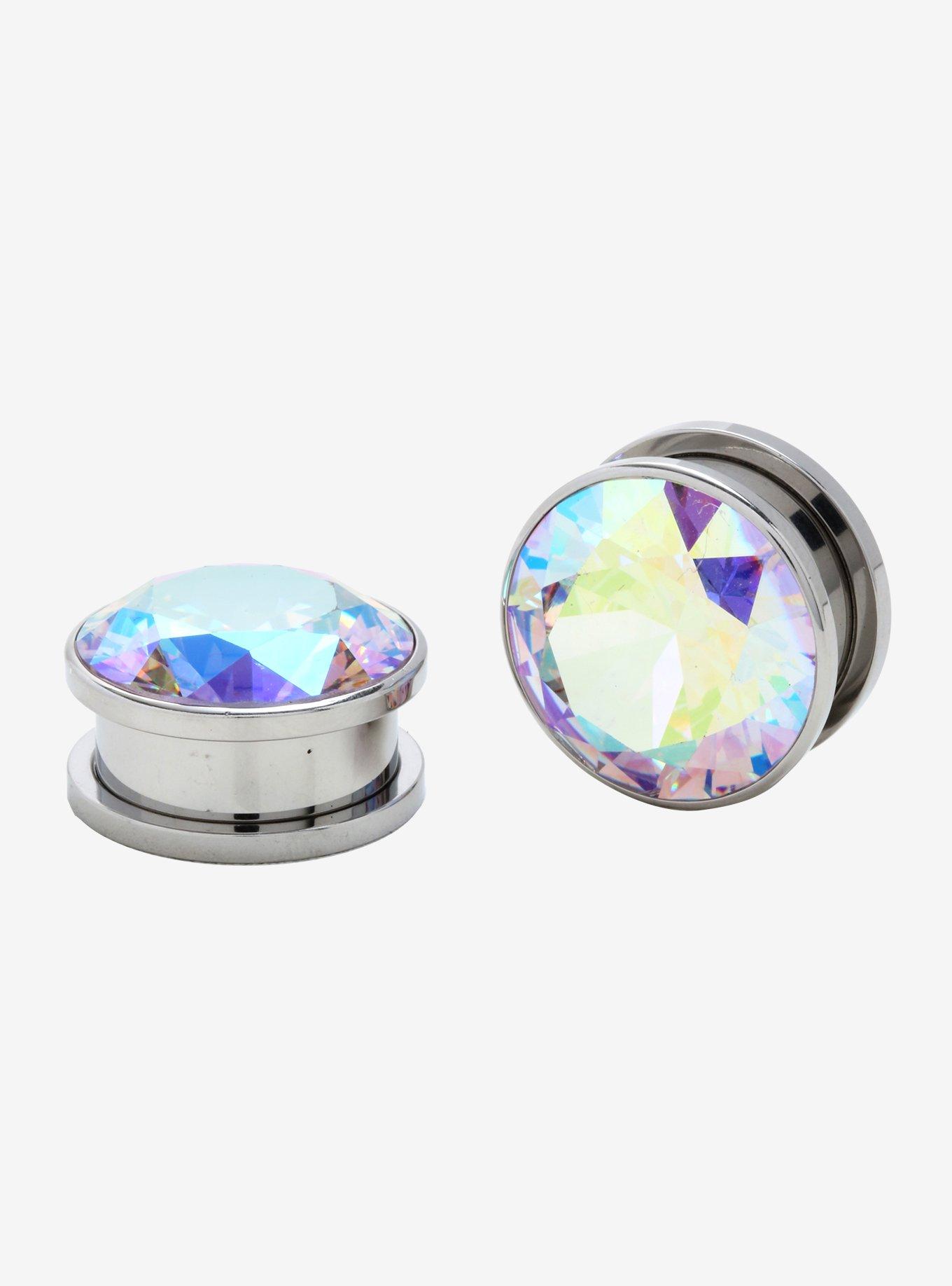 Steel Pastel CZ Gem Plug 2 Pack | Hot Topic