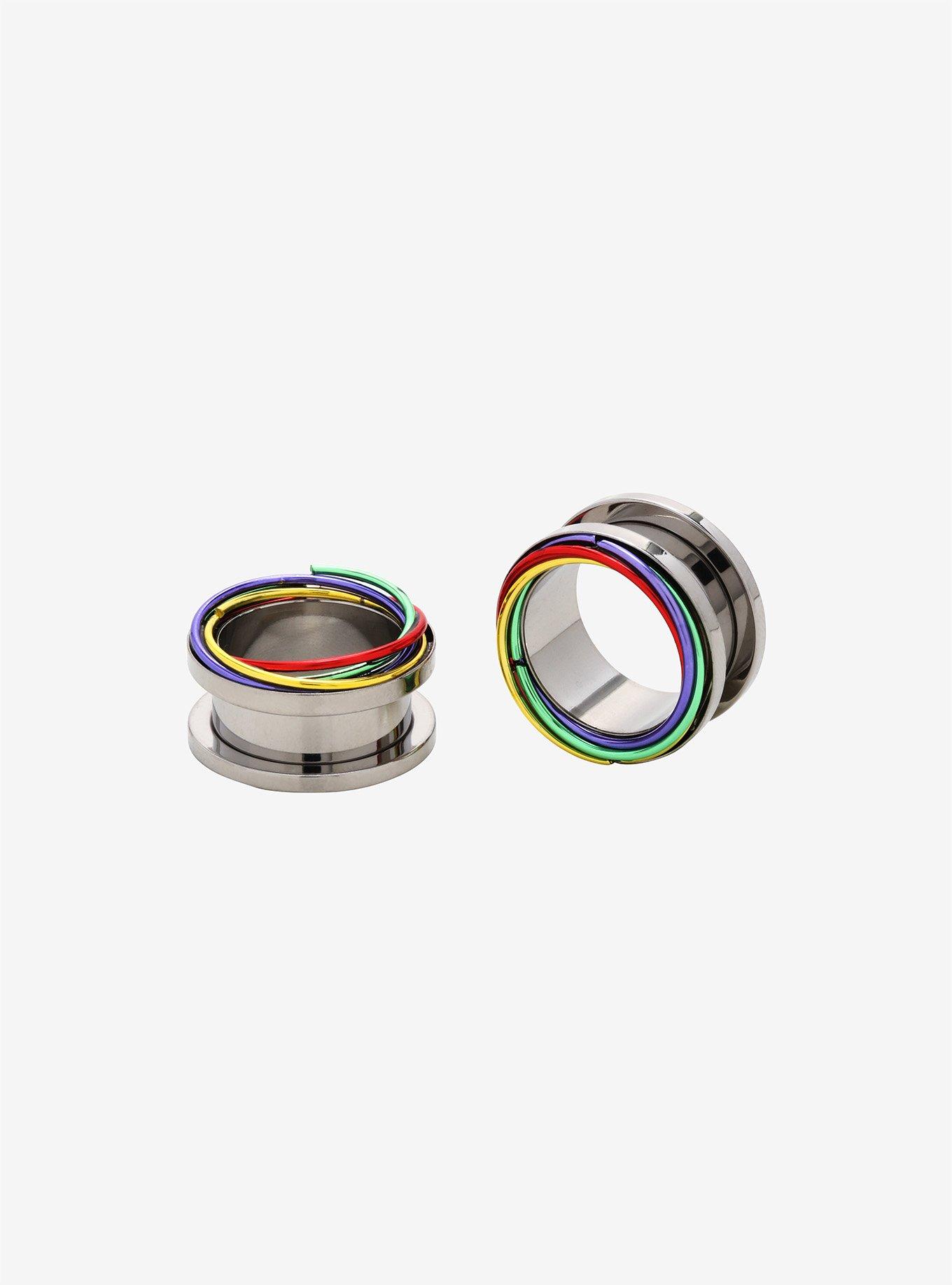 Steel Rainbow Twist Spool Plug 2 Pack | Hot Topic