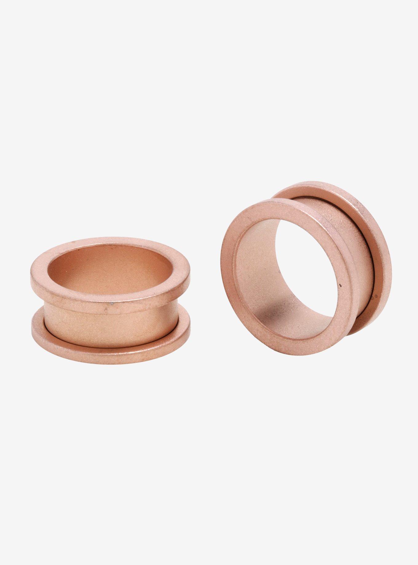 Steel Brushed Rose Gold Spool Plug 2 Pack | Hot Topic