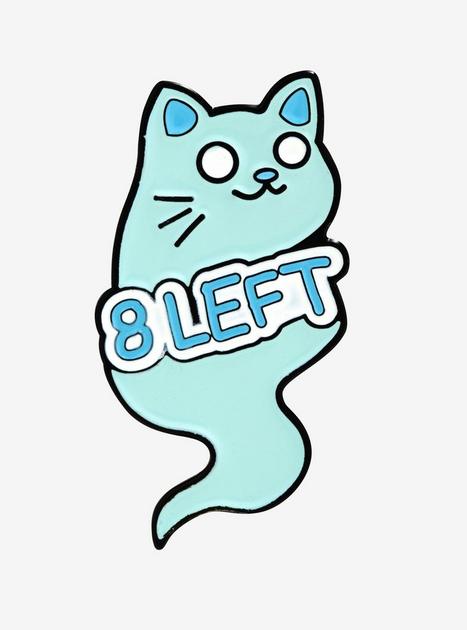 Cat Ghost 8 Lives Enamel Pin | Hot Topic