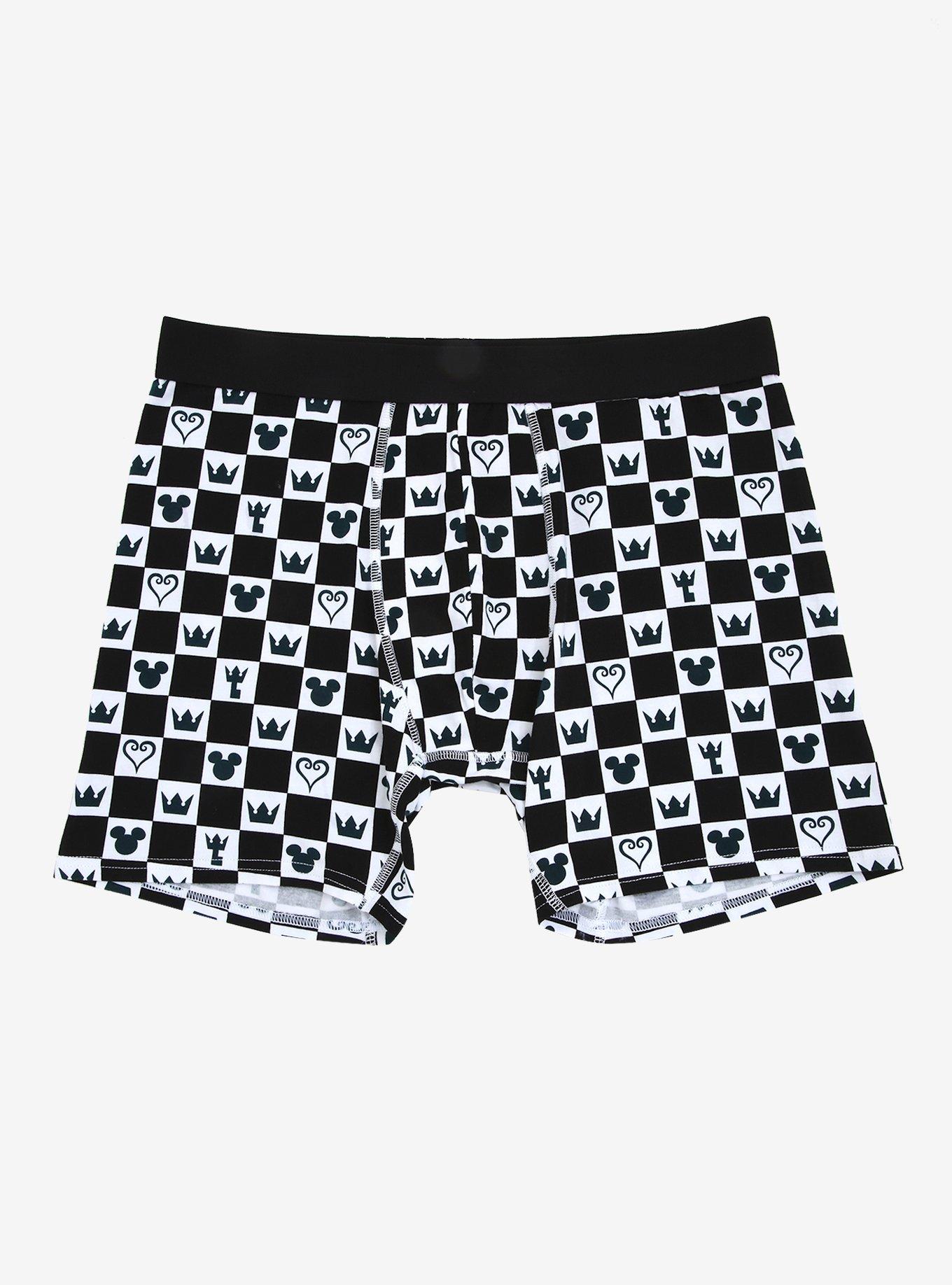 Disney Kingdom Hearts Checkered Boxer Briefs | Hot Topic