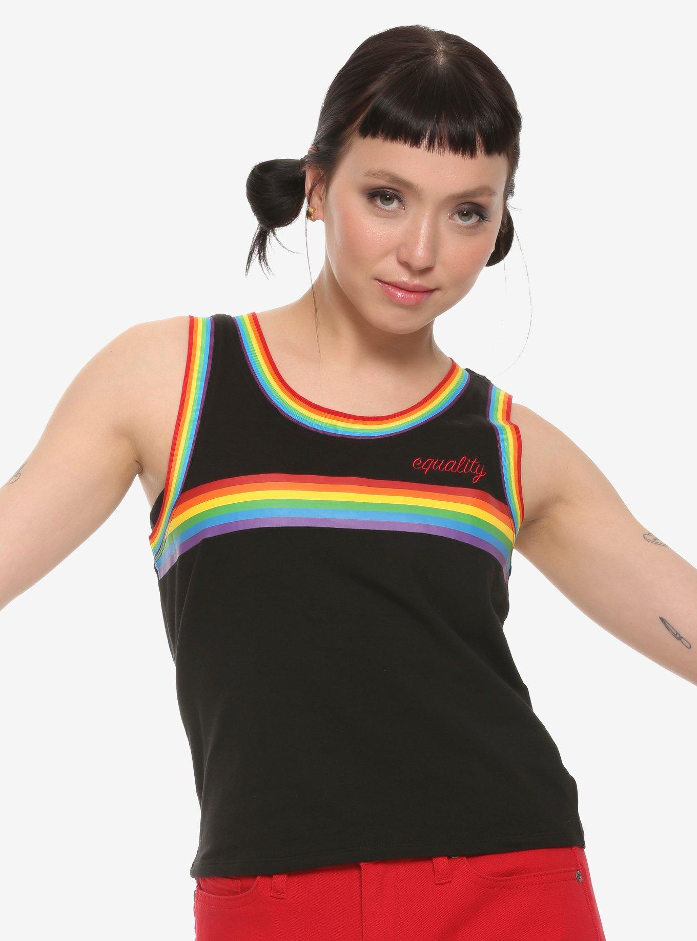 Pride Equality Rainbow Trim Girls Tank Top | Hot Topic