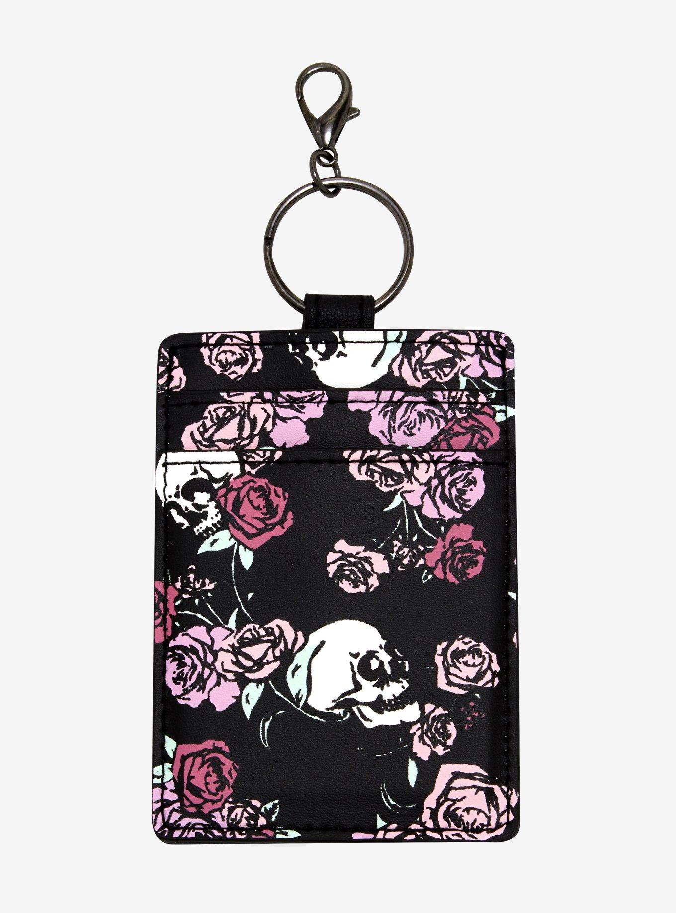 Floral Skull Key Chain Cardholder | Hot Topic