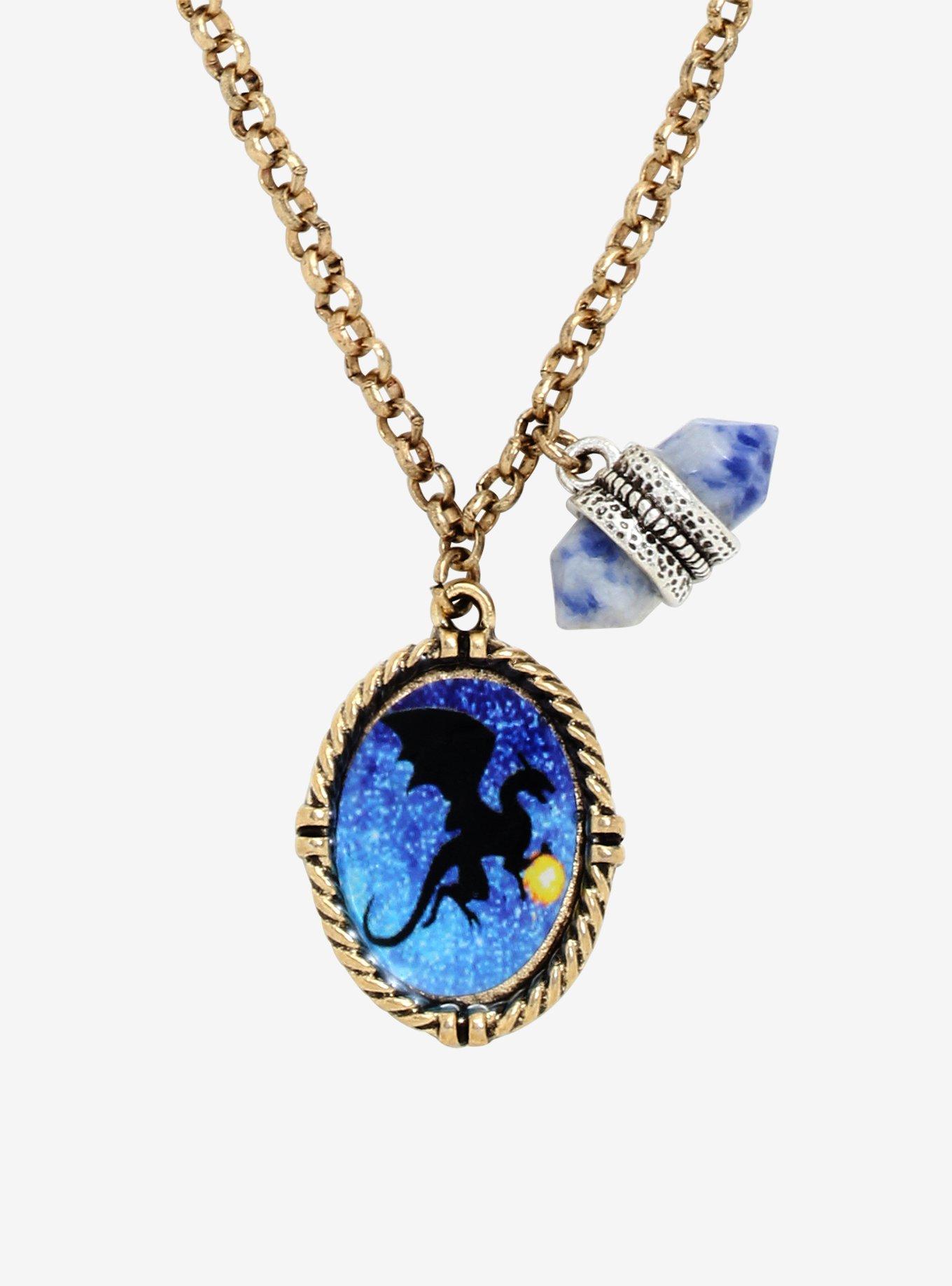 Dragon Plaque Crystal Necklace | Hot Topic