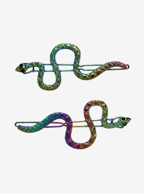 Anodized Snake Hair Clips | Hot Topic
