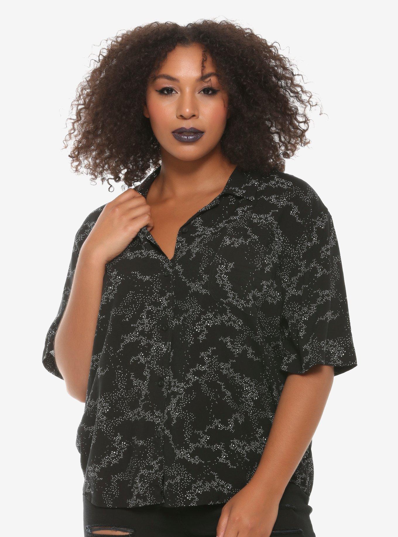 Constellation Girls Woven Button-Up Plus Size | Hot Topic