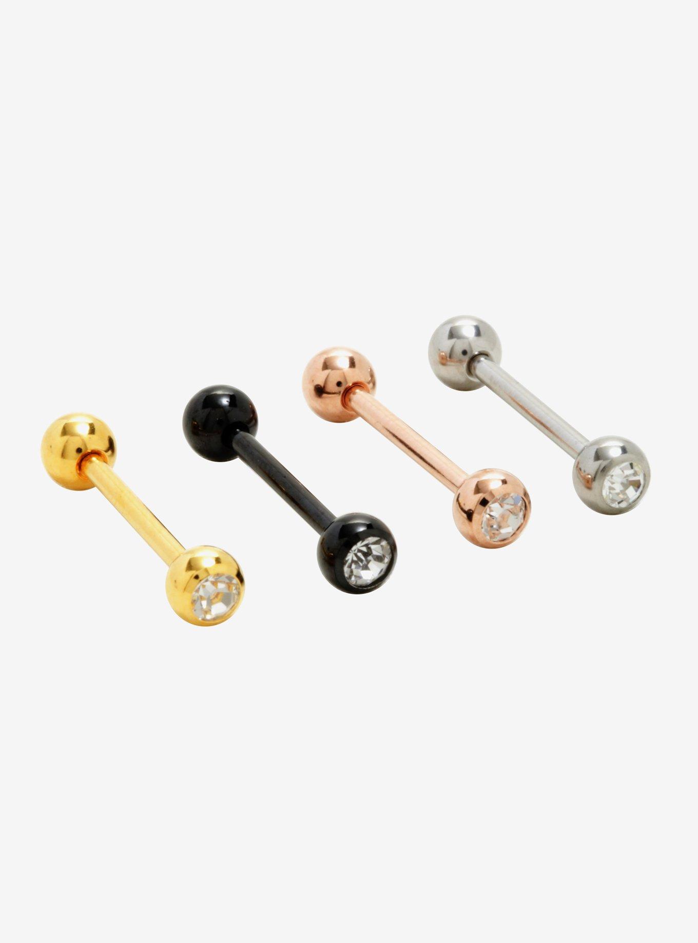 14G Steel Mix Metal Barbell 4 Pack | Hot Topic