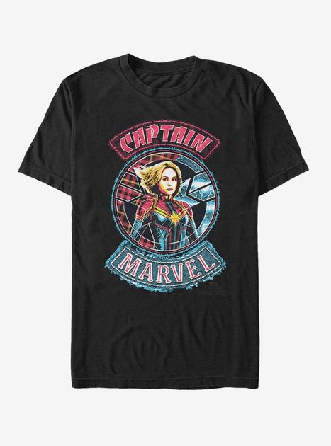 Marvel Captain Marvel Patches T-Shirt - BLACK | BoxLunch