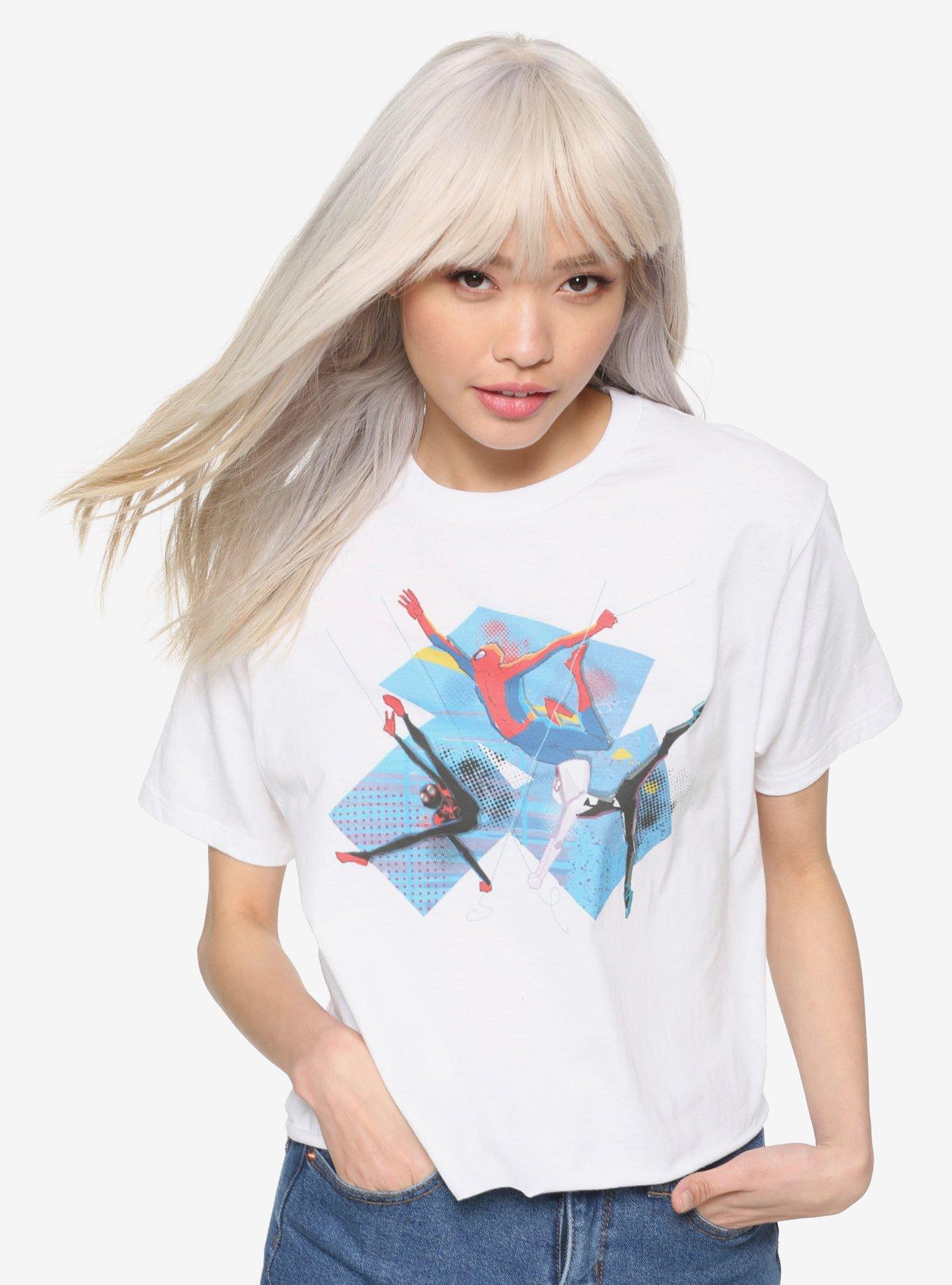 Marvel Spider Man Into The Spider Verse Trio Girls Crop T Shirt Hot