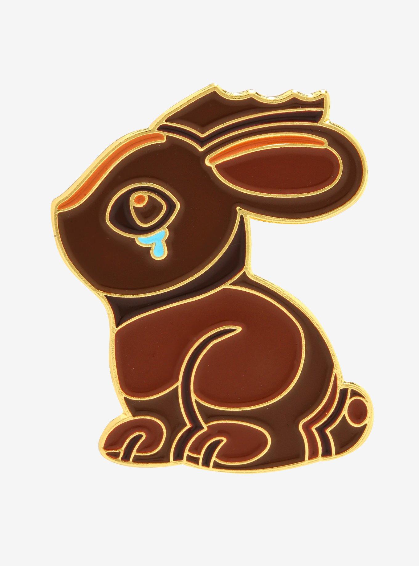 Sad Chocolate Bunny Enamel Pin | Hot Topic