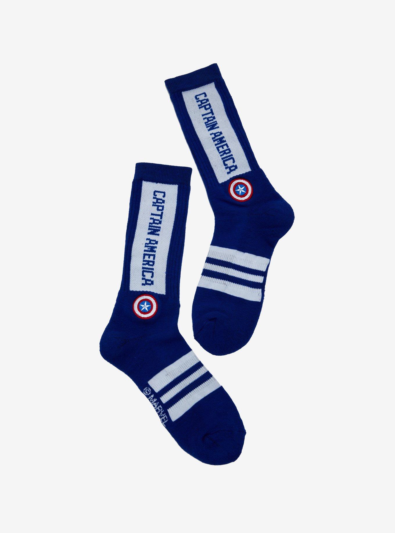 Marvel Captain America Shield Emblem Crew Socks | BoxLunch