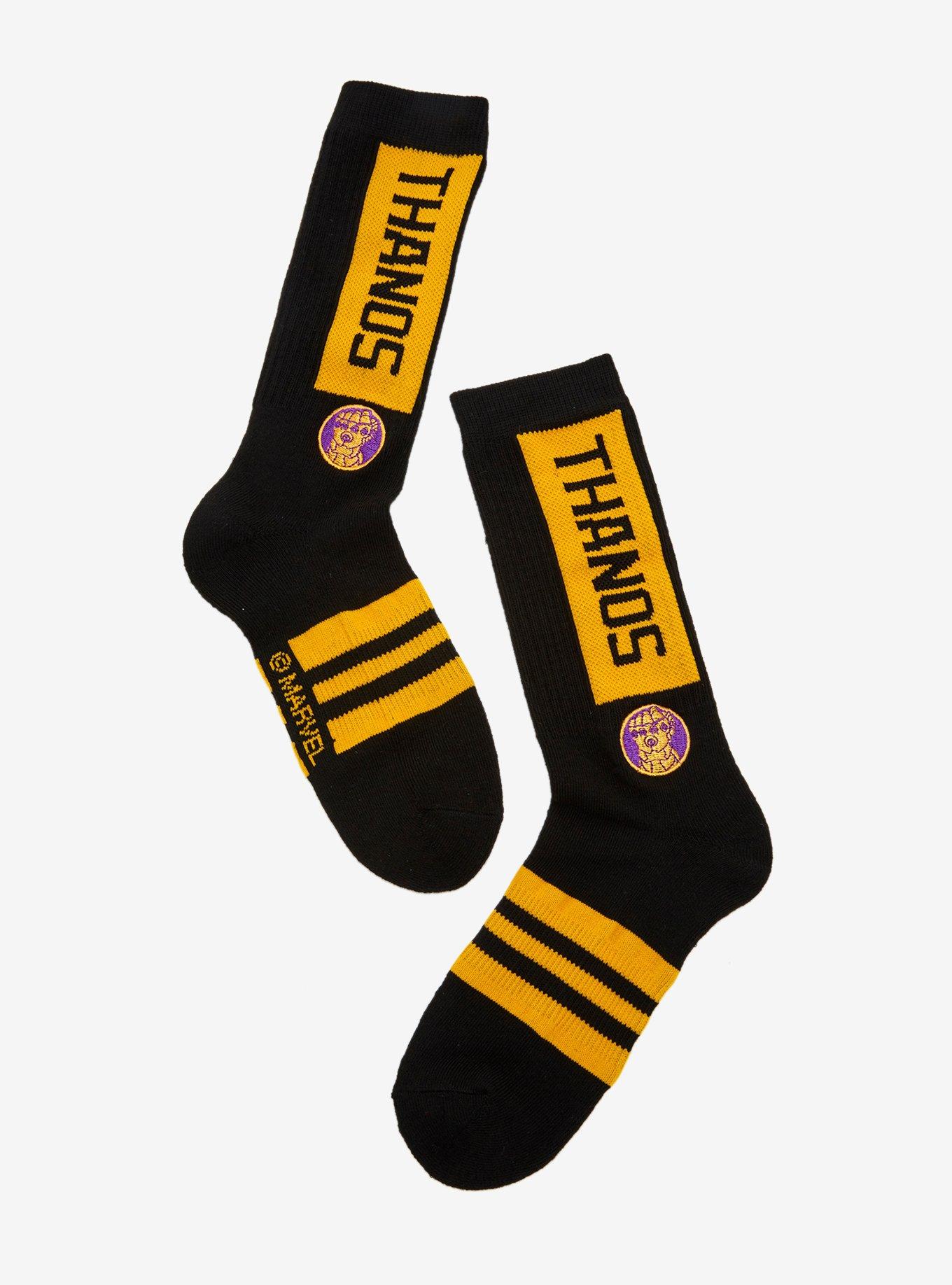 Marvel Avengers: Infinity War Thanos Gauntlet Emblem Crew Socks | BoxLunch