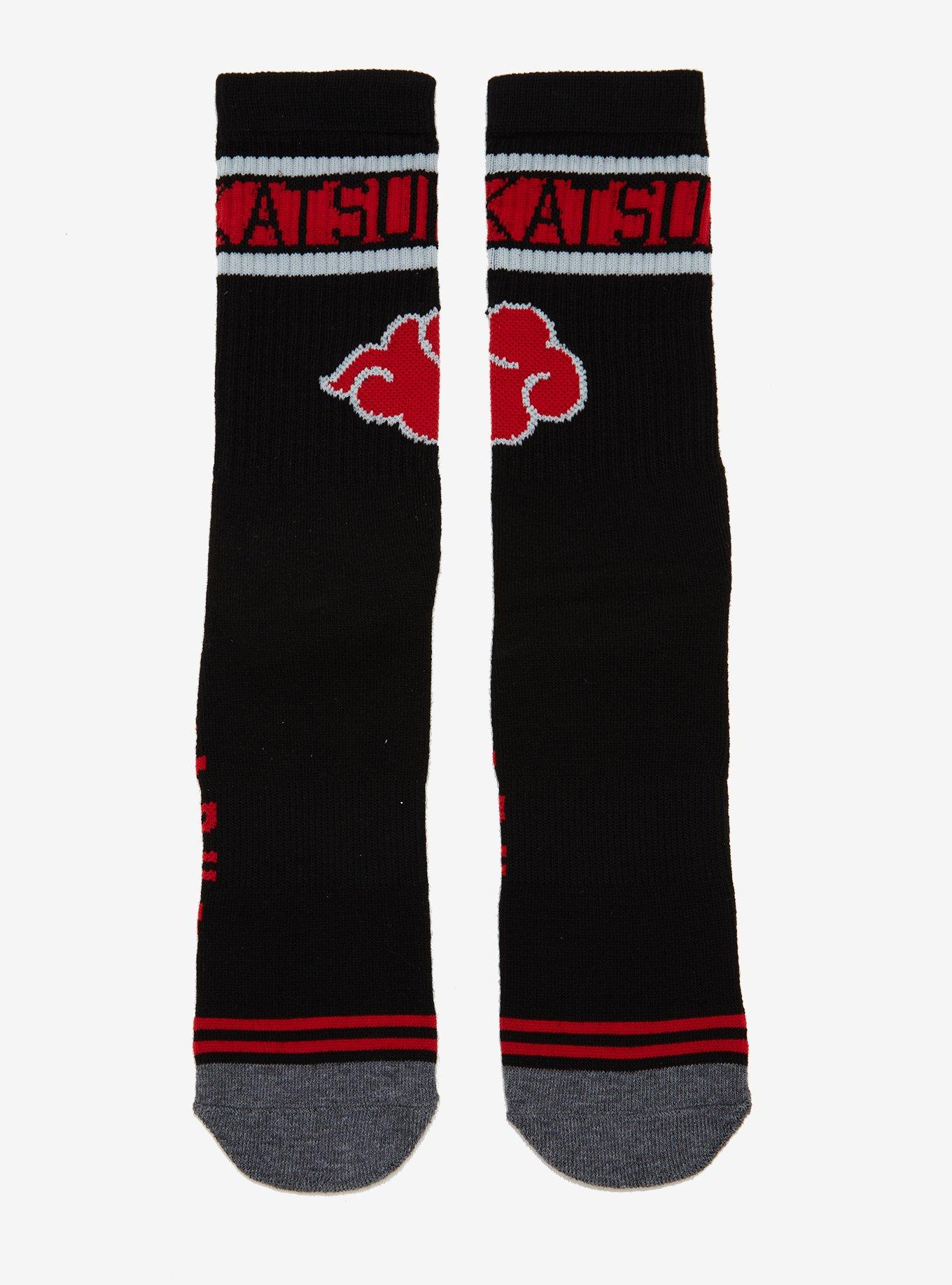 Naruto Akatsuki Cloud Striped Crew Socks - BoxLunch Exclusive | BoxLunch