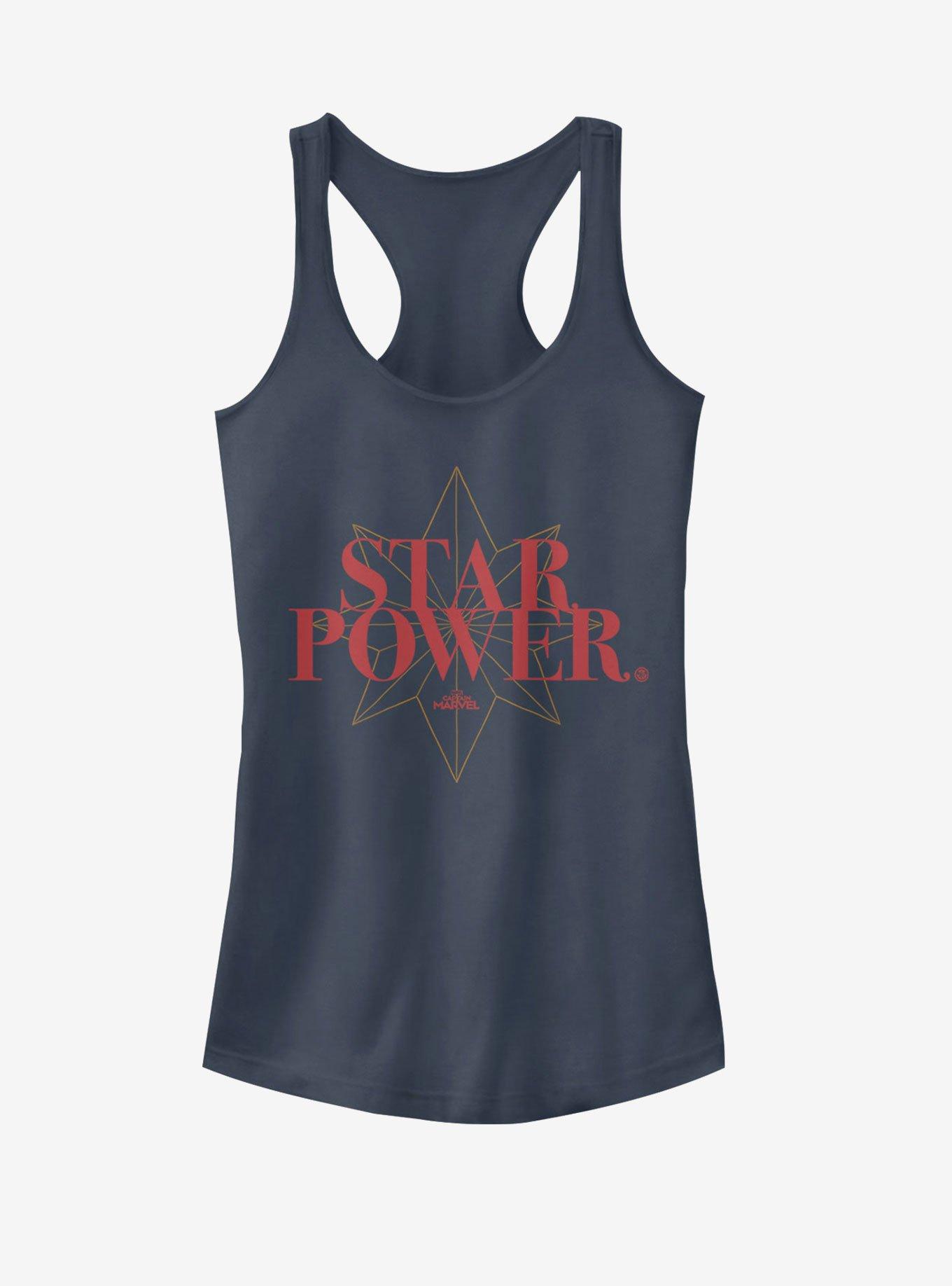 Marvel Captain Marvel Star Power Girls Tank - BLUE | Hot Topic