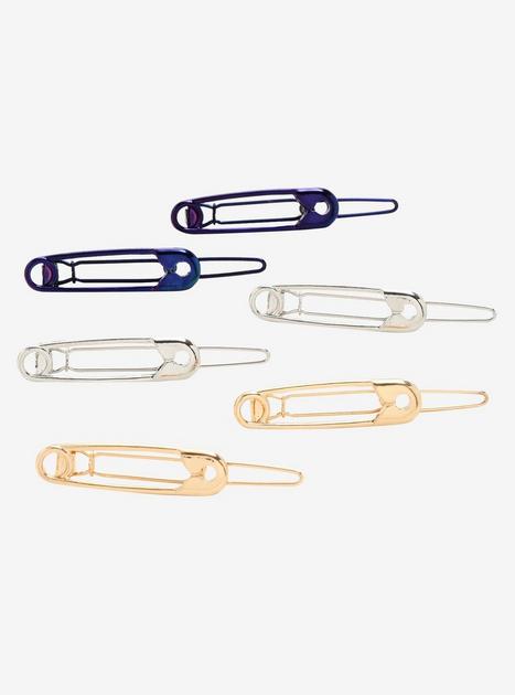 Safety Pin Barrette Set | Hot Topic