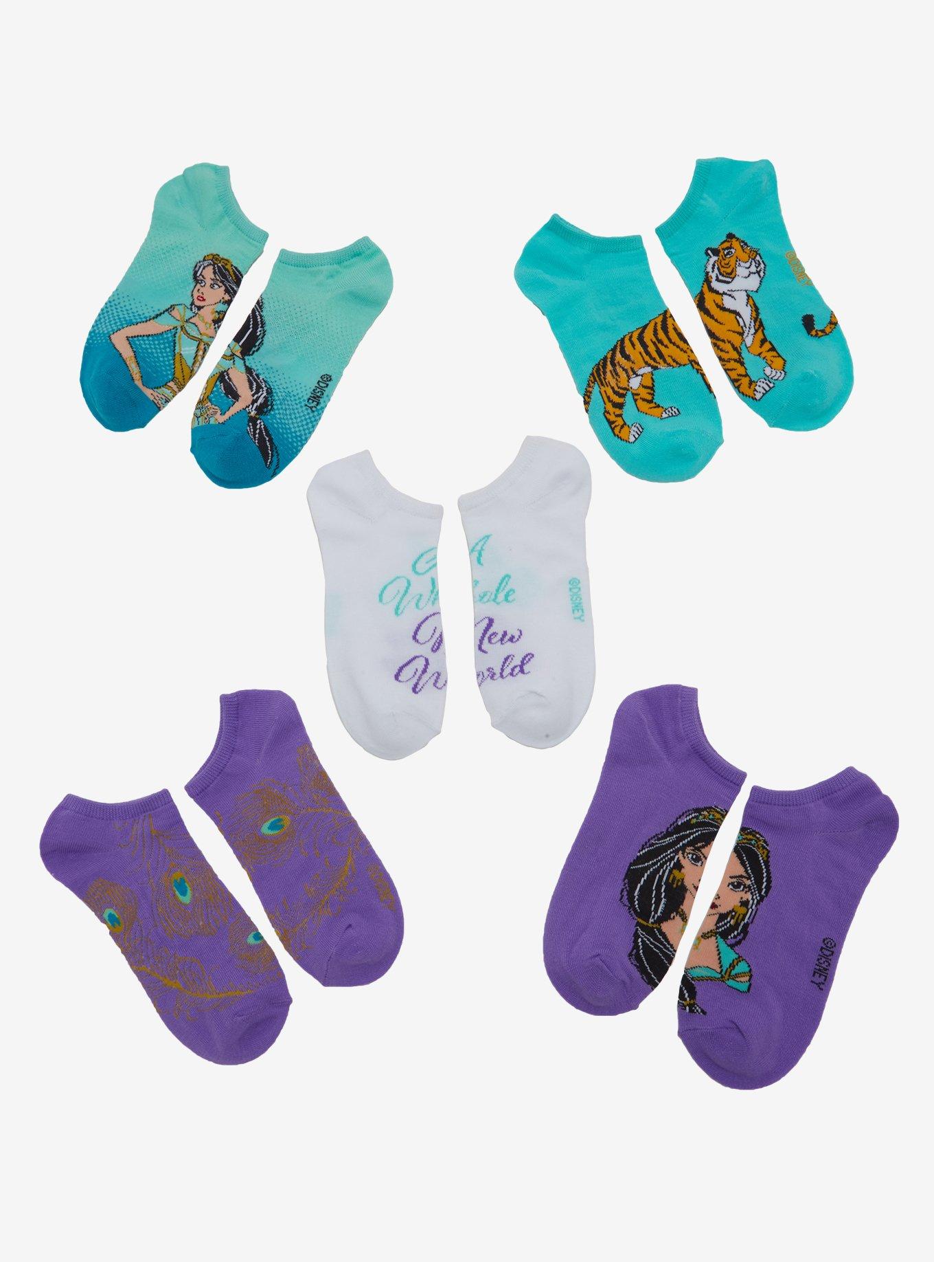 Disney Aladdin Jasmine & Rajah Ankle Socks 5 Pair | BoxLunch