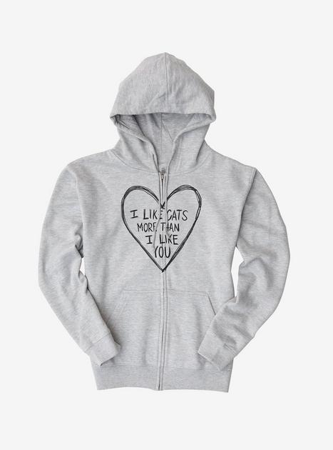 I Like Cats Hoodie - GREY | Hot Topic