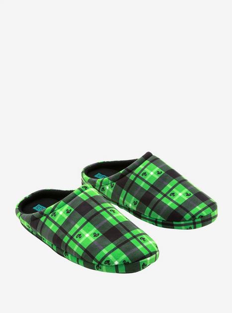 Harry Potter Slytherin Plaid Slippers | Hot Topic
