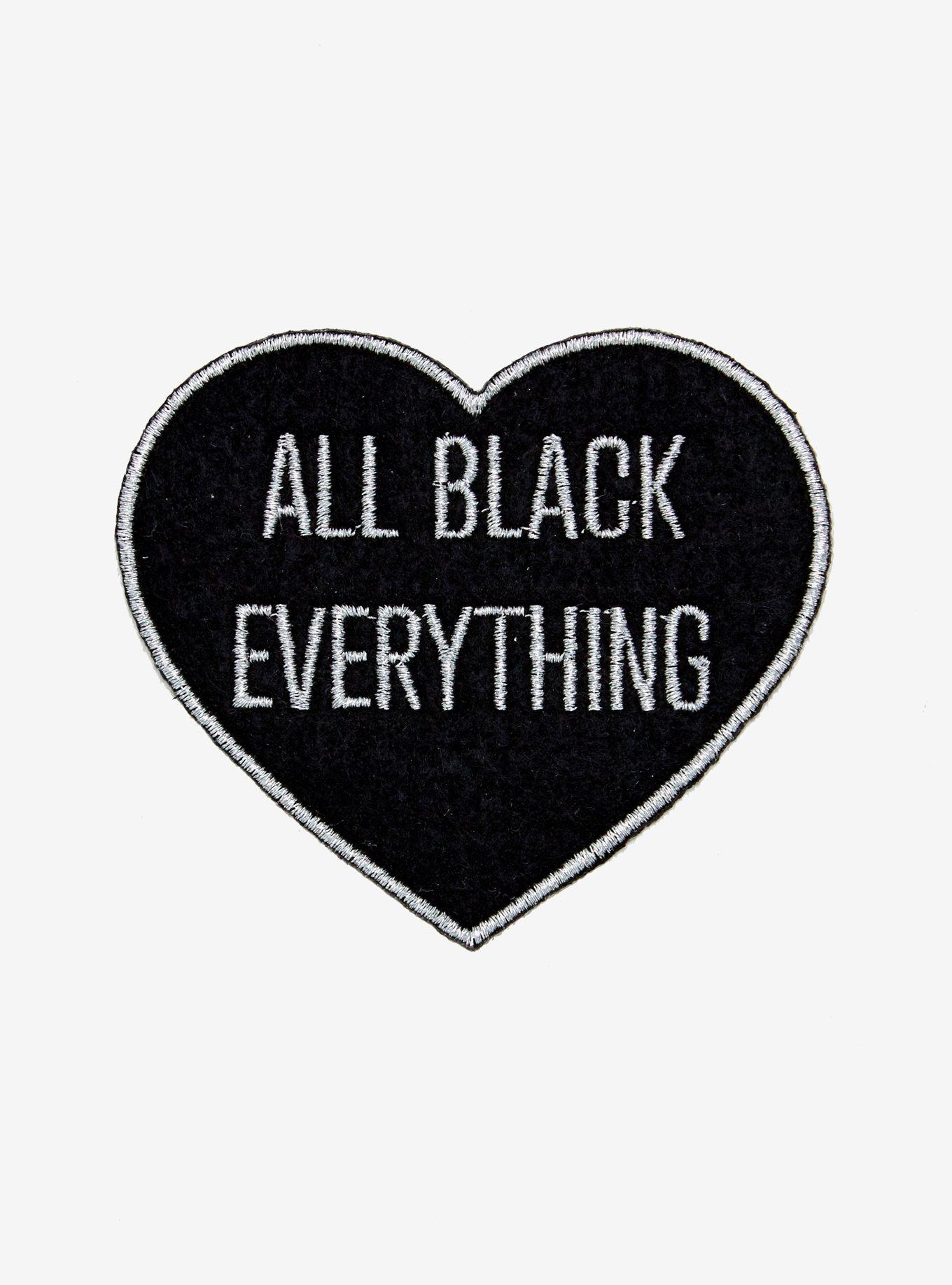 All Black Everything Heart Patch | Hot Topic