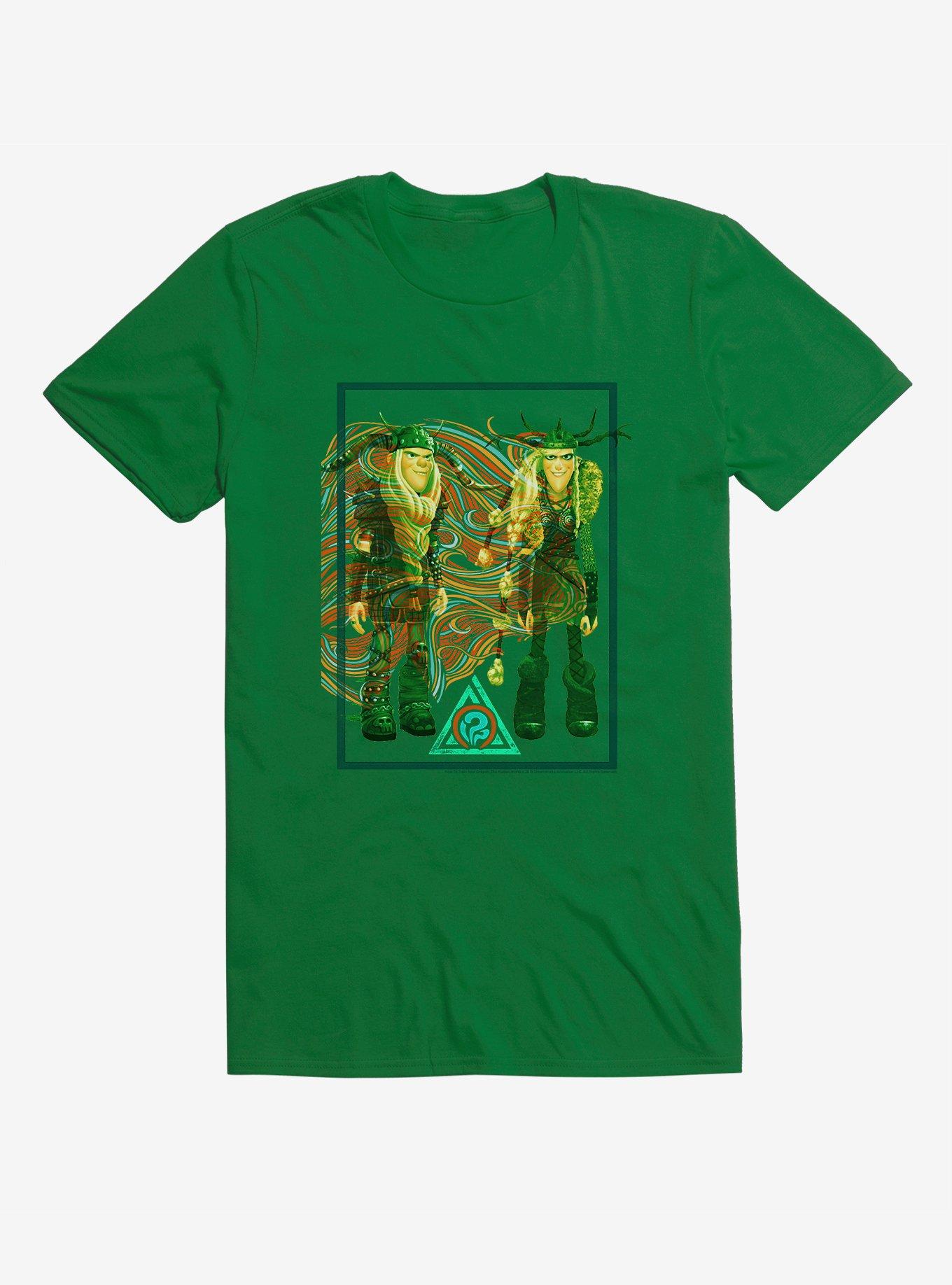 How To Train Your Dragon Tuffnut & Ruffnut T-Shirt - GREEN | BoxLunch