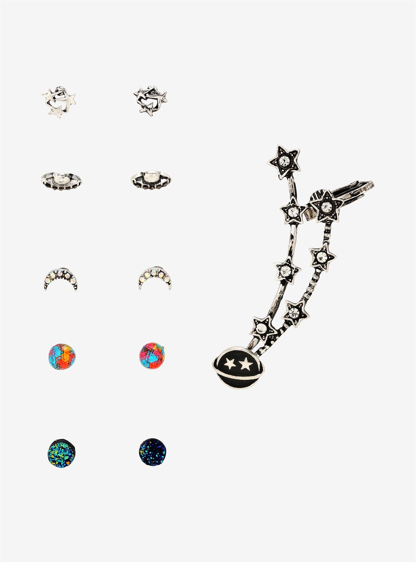 Planets & Moons Stud Cuff Earring Set | Hot Topic